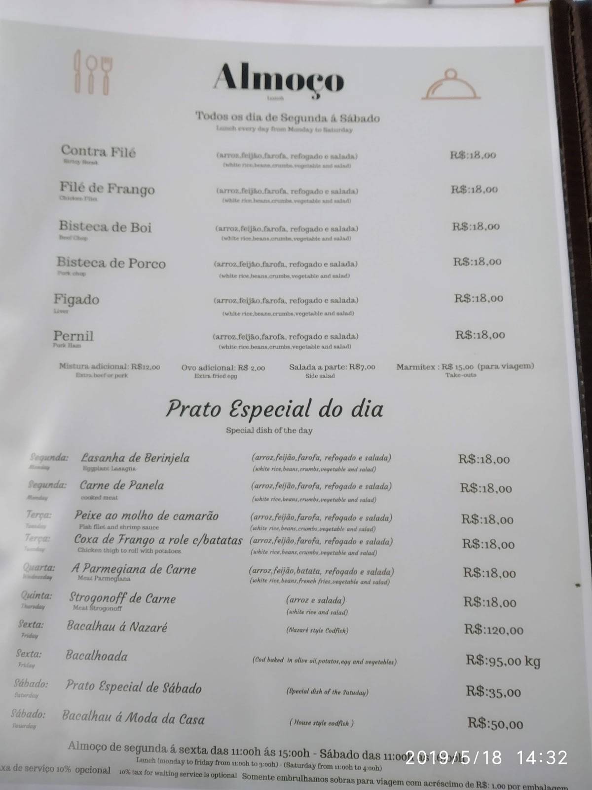 Menu em City Tortas restaurante, Campinas