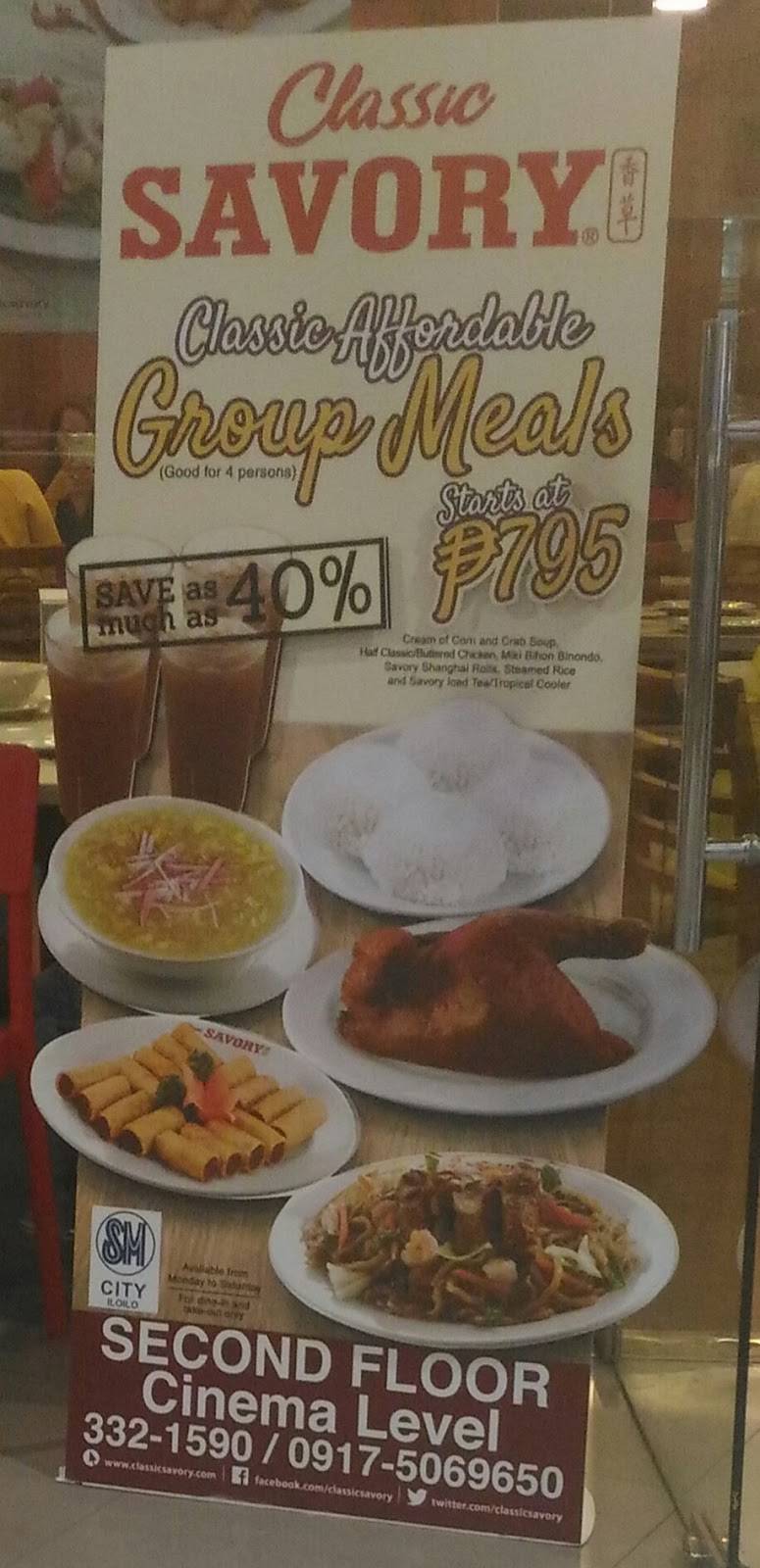 Carta del restaurante Classic Savory - SM City Iloilo, Iloílo