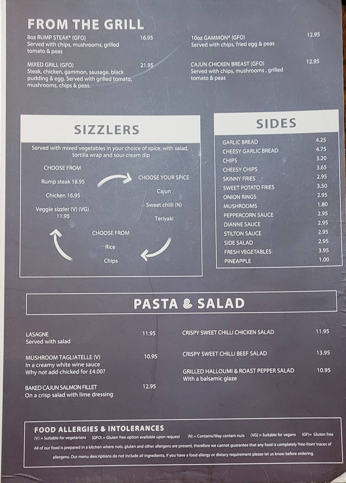 Menu at Coach & Horses pub & bar, Crewe