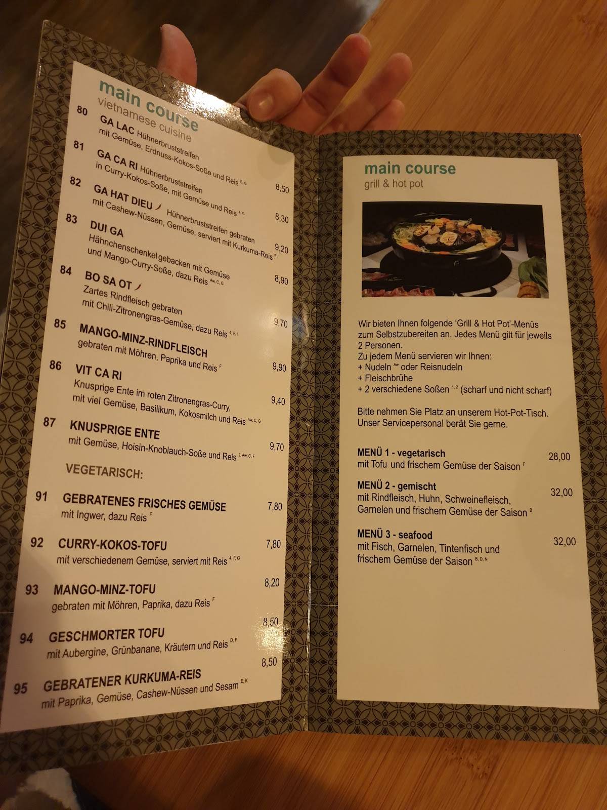 Speisekarte von Côdô restaurant, Dresden, Alaunstraße 1