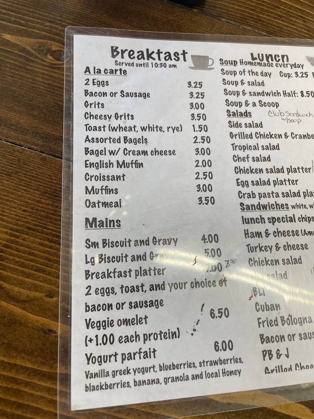 Menu at Common Grounds Coffee Shop cafe, Clewiston
