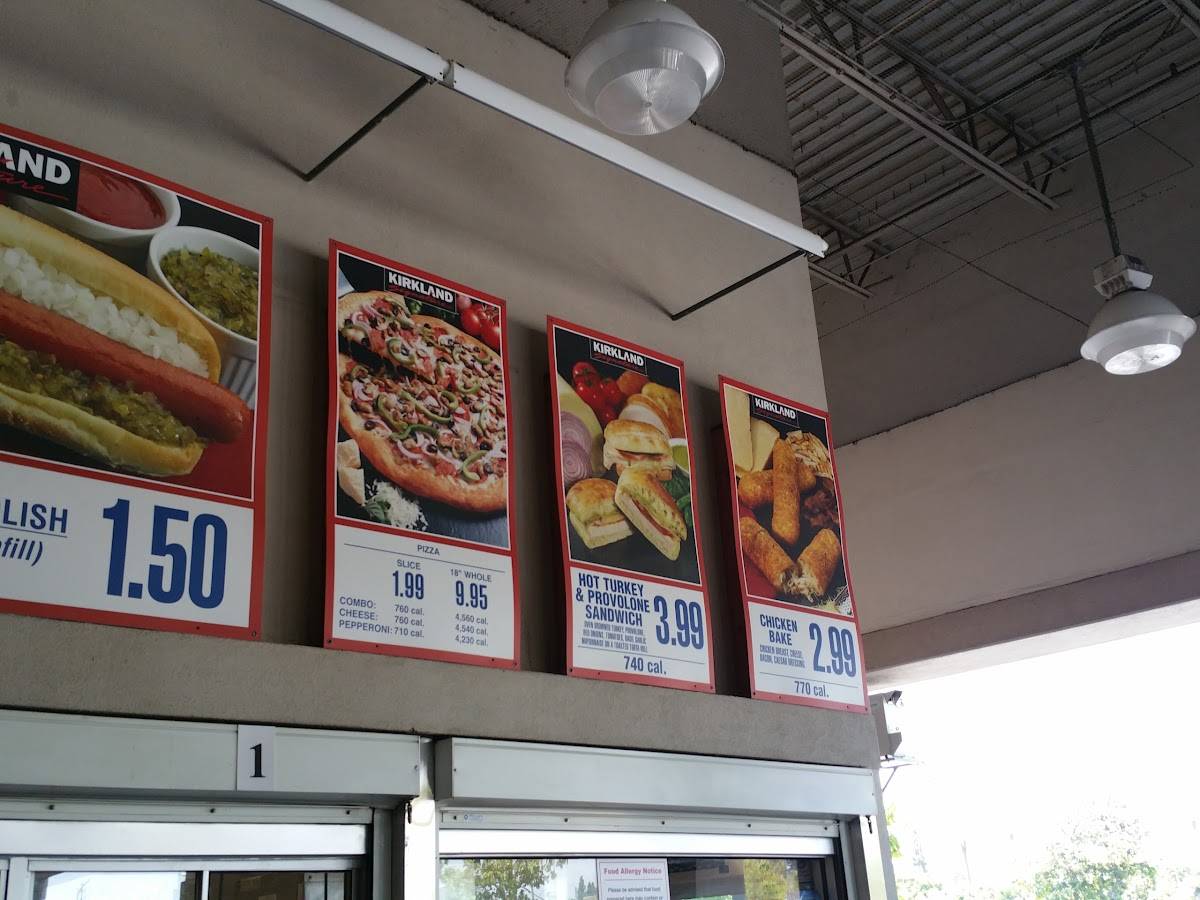 Menu at Costco Food Court restaurant, Montclair