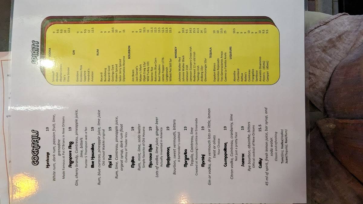 Menu at Creole Soul Kitchen restaurant, Spring Hill