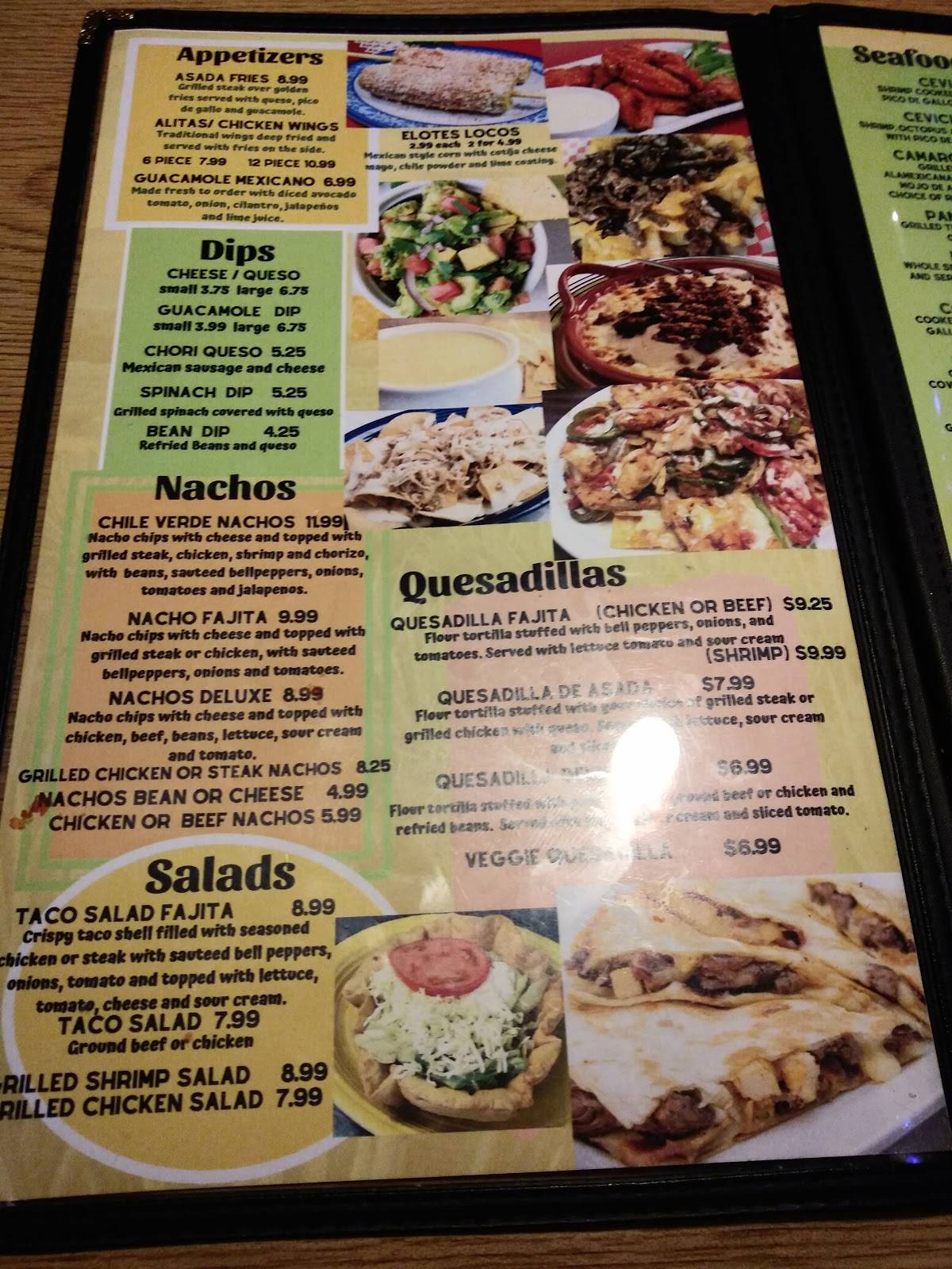 Menu at Chile Verde Mexican Restaurant, Wilkesboro