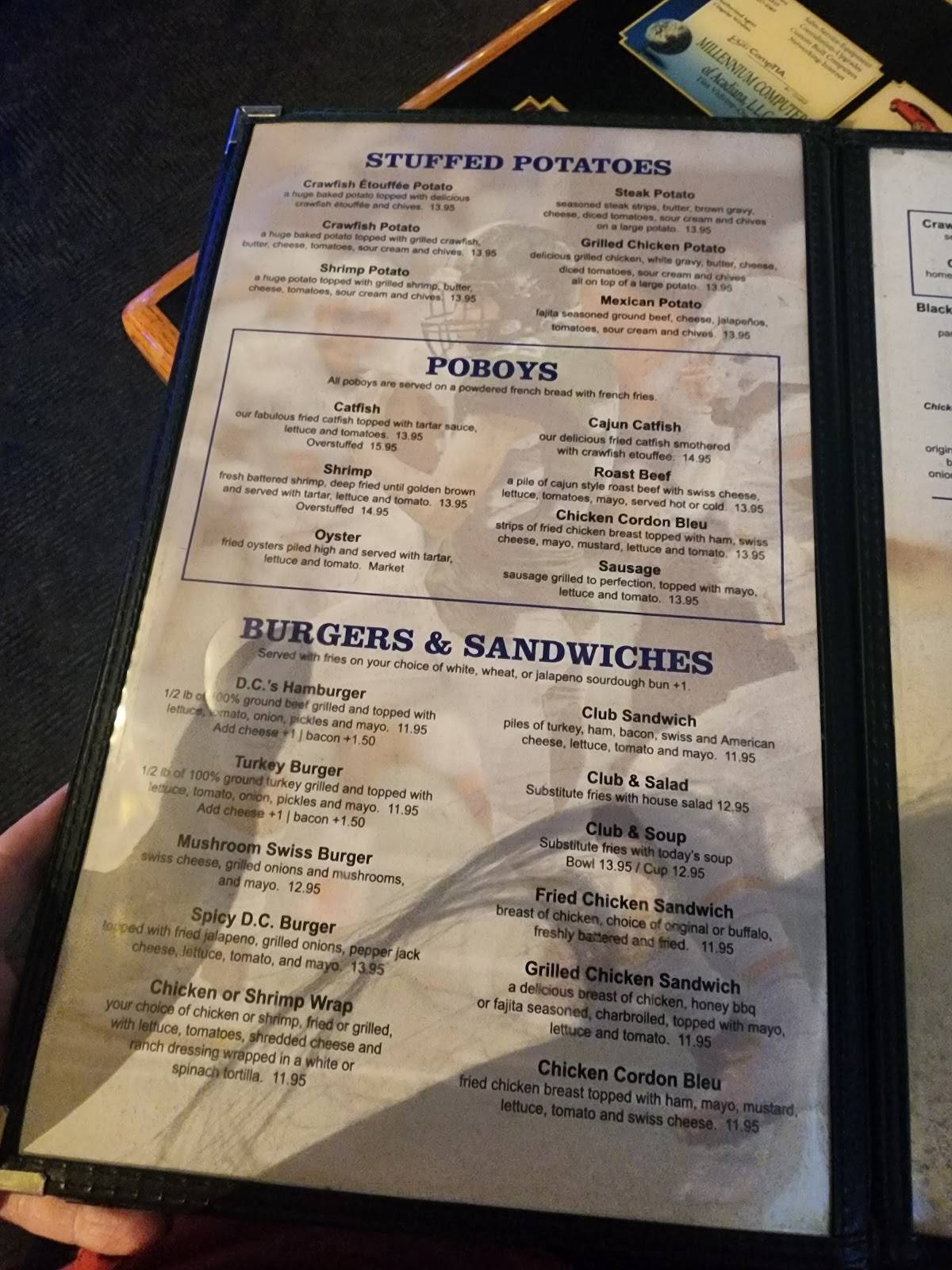 Menu at D C's Sports Bar & Steakhouse, Eunice