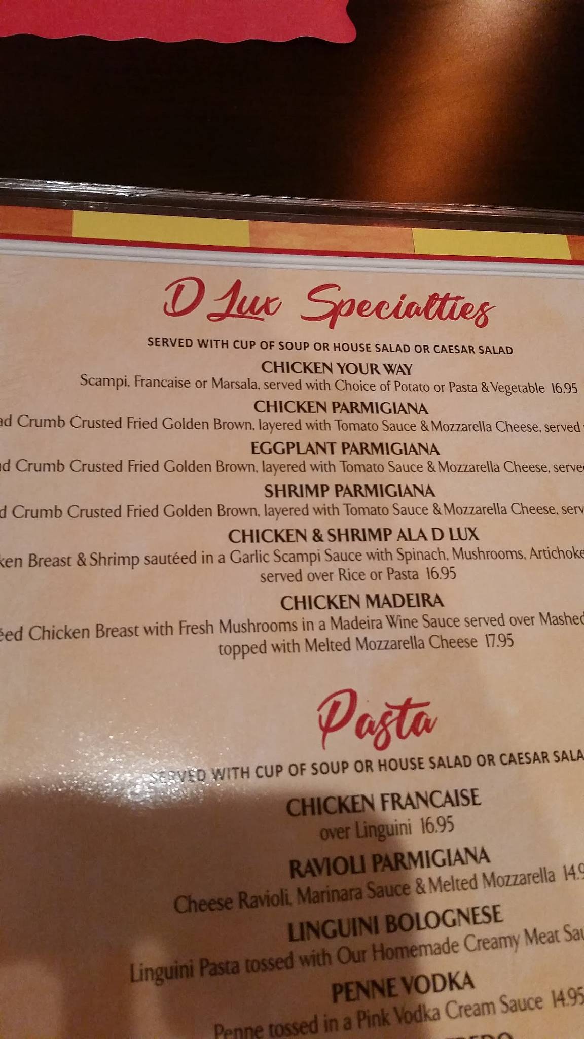 Menu at D lux Diner pub & bar, Middletown