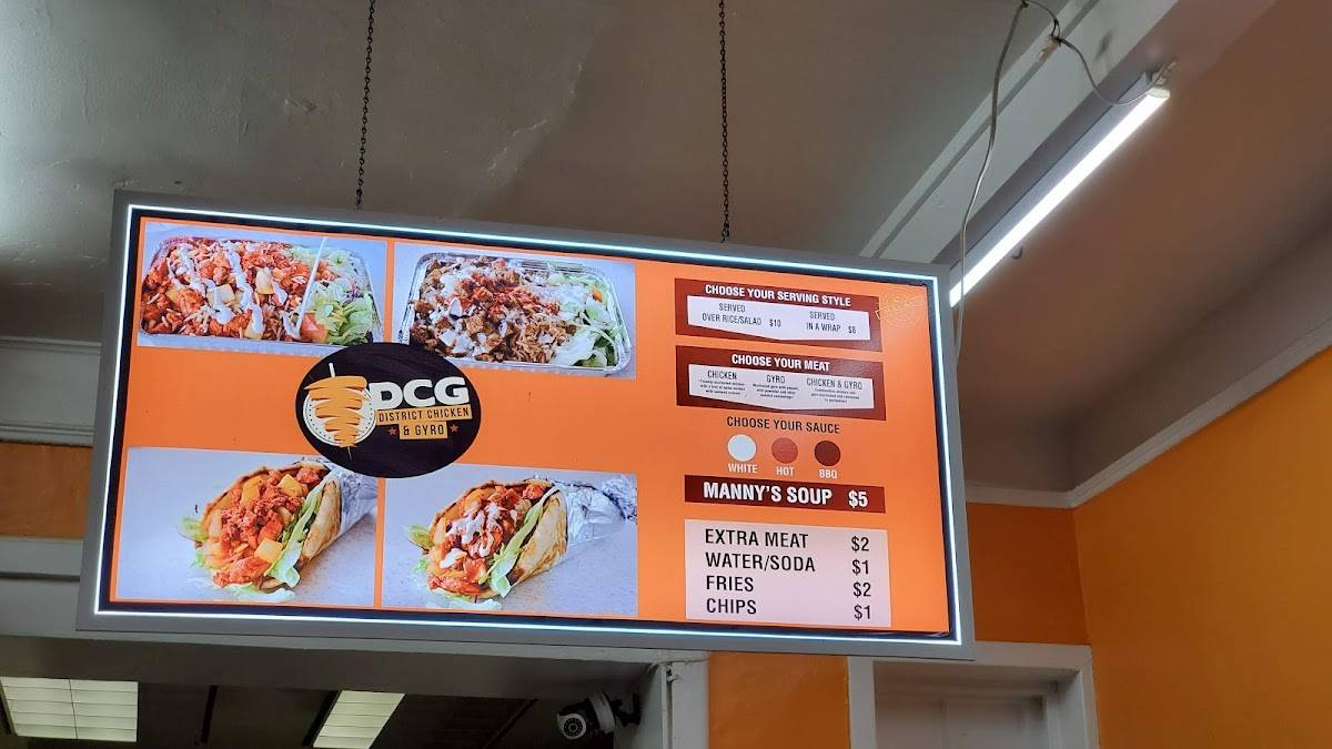 Menu at DCG - District Chicken & Gyro restaurant, Washington