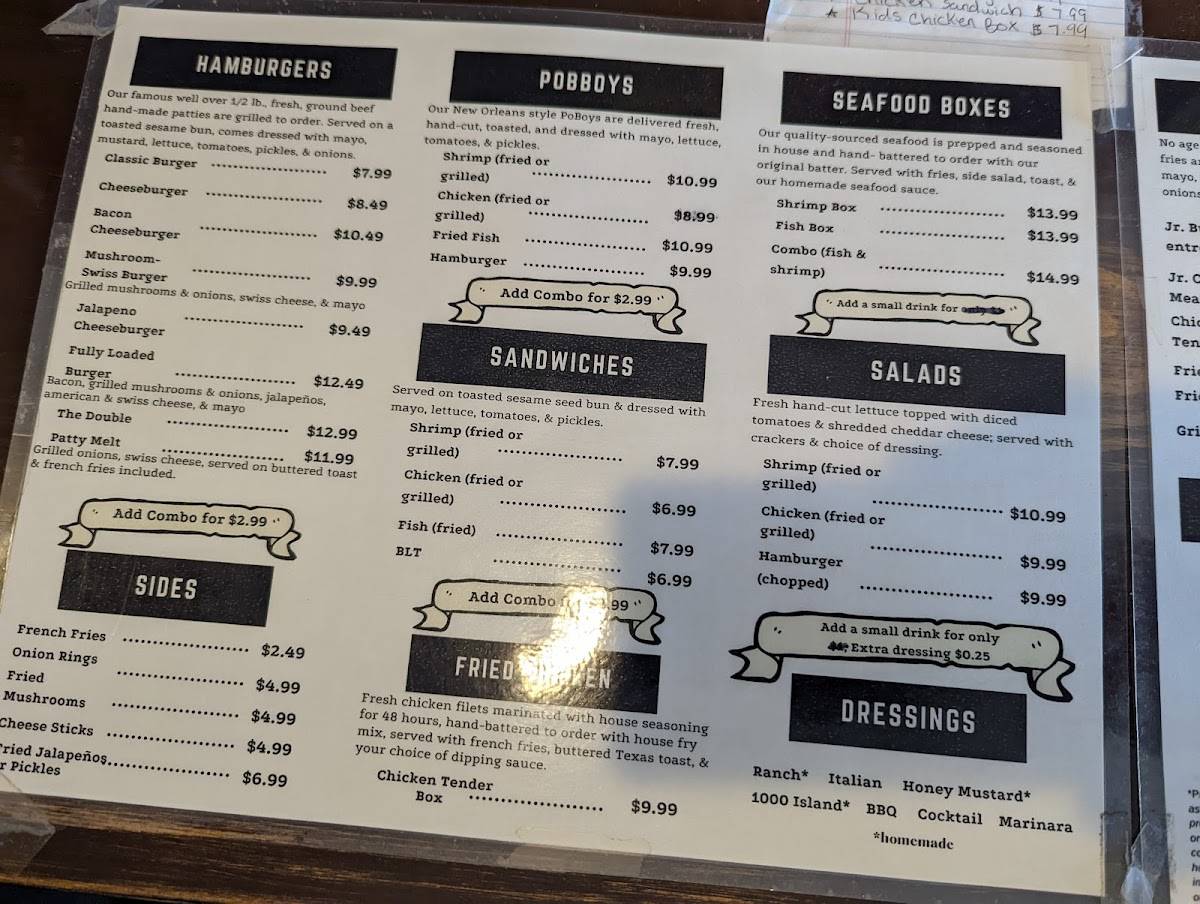 Menu at Denham Patty restaurant, Denham Springs, 243 Florida Ave SE