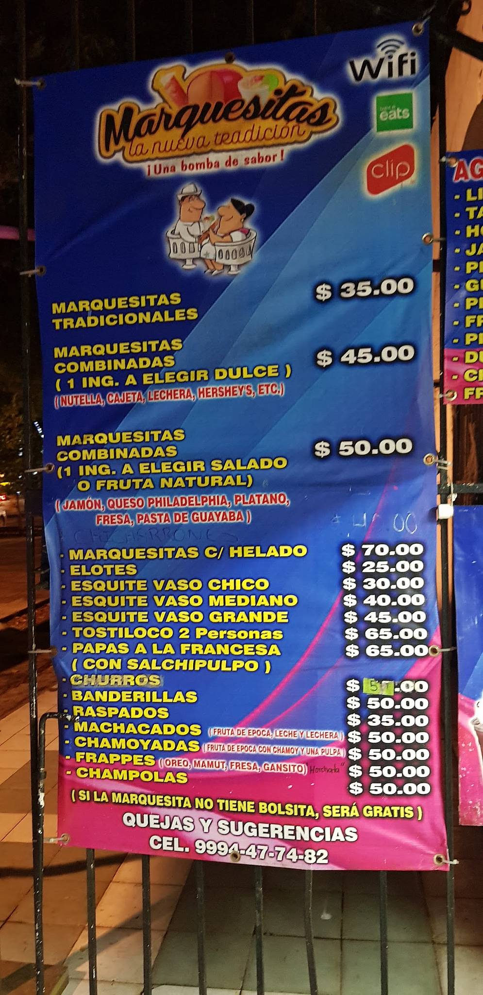 Carta del postres Marquesitas La Nueva Tradición, Merida, Por calle 37 ...