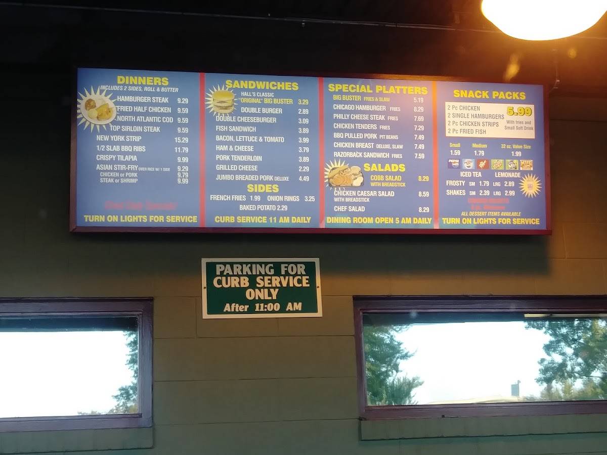 Menu at Don Hall's Hollywood Drive-In restaurant, Fort Wayne