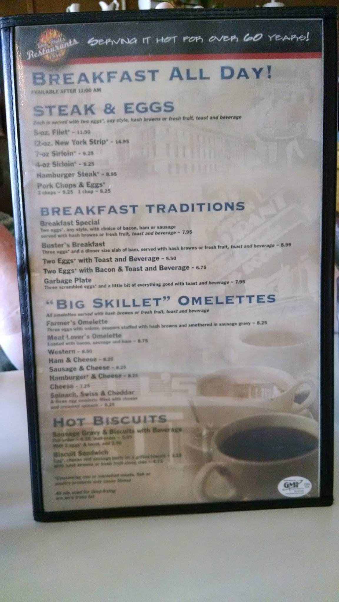 Menu at Don Hall's Hollywood Drive-In restaurant, Fort Wayne