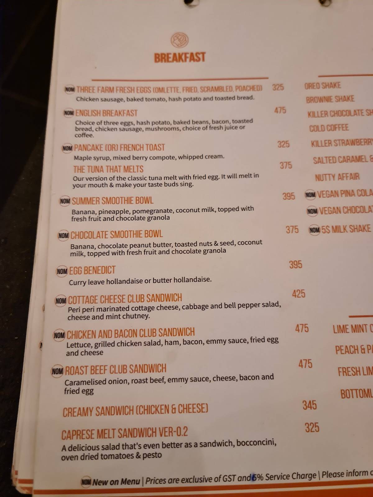 Menu at Double Roti, Chennai, 4/27