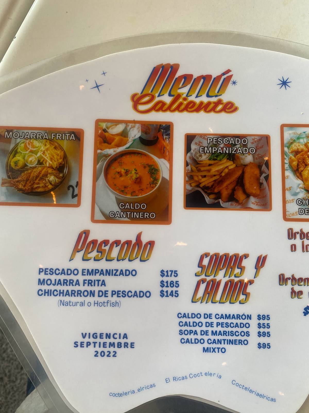 Carta del restaurante EL RICAS, Monterrey