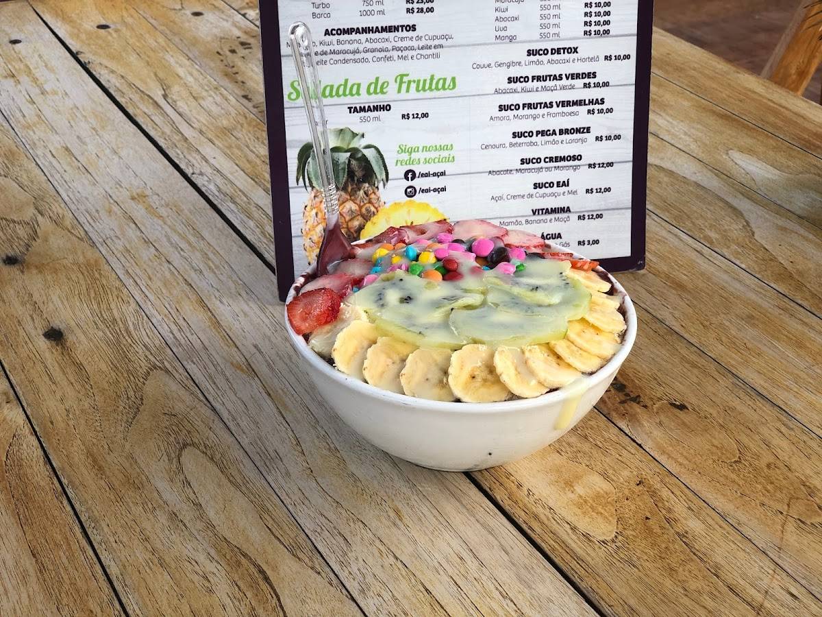 Menu at Eaí Açaí, Brazil