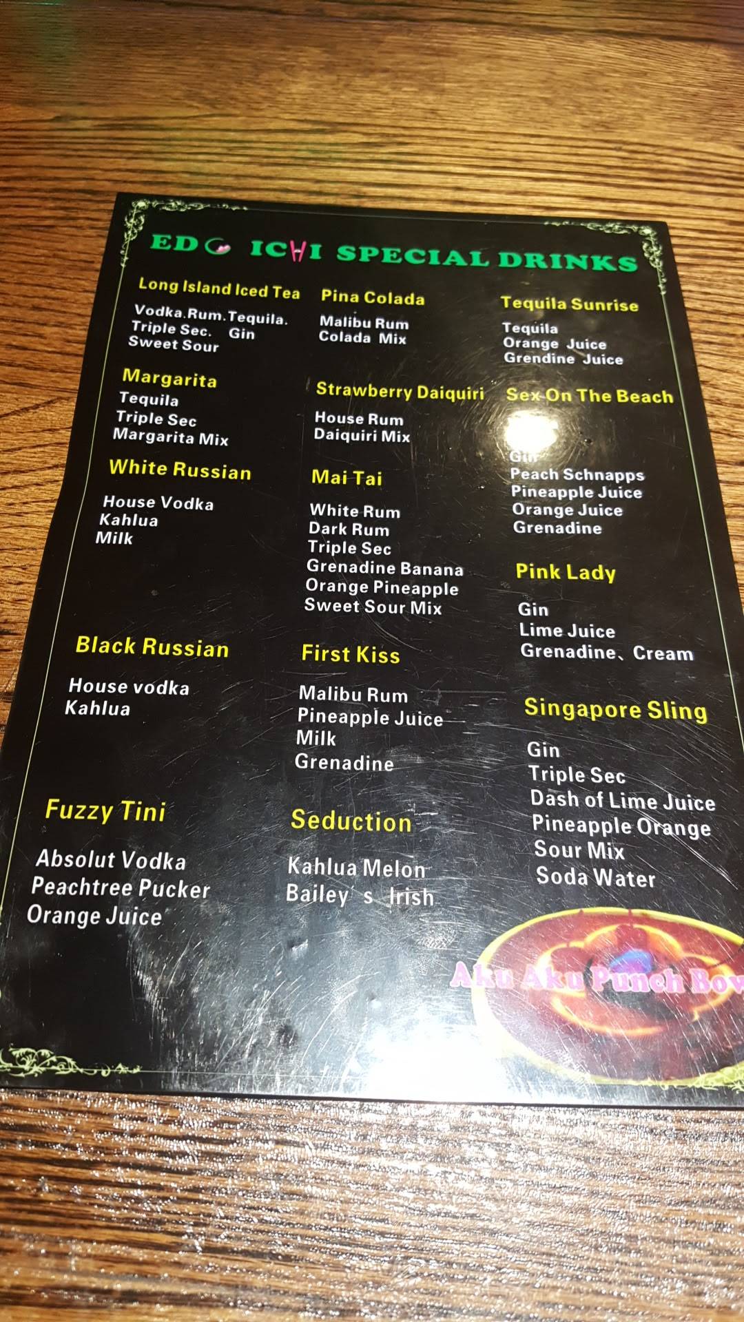 Menu at Edo Ichi Sushi & Hibachi Steakhouse, Wethersfield