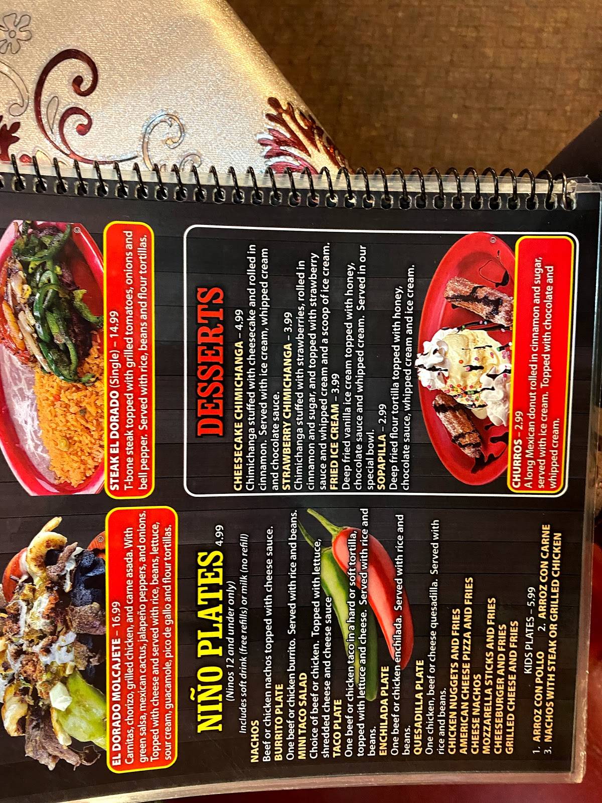 Menu at El Dorado Restaurant and Bar, Columbia City