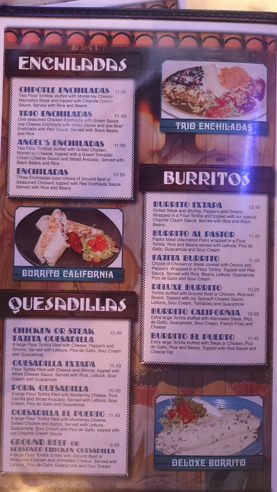 Menu at El Puerto Mexican Grill & Cantina restaurant, Clinton