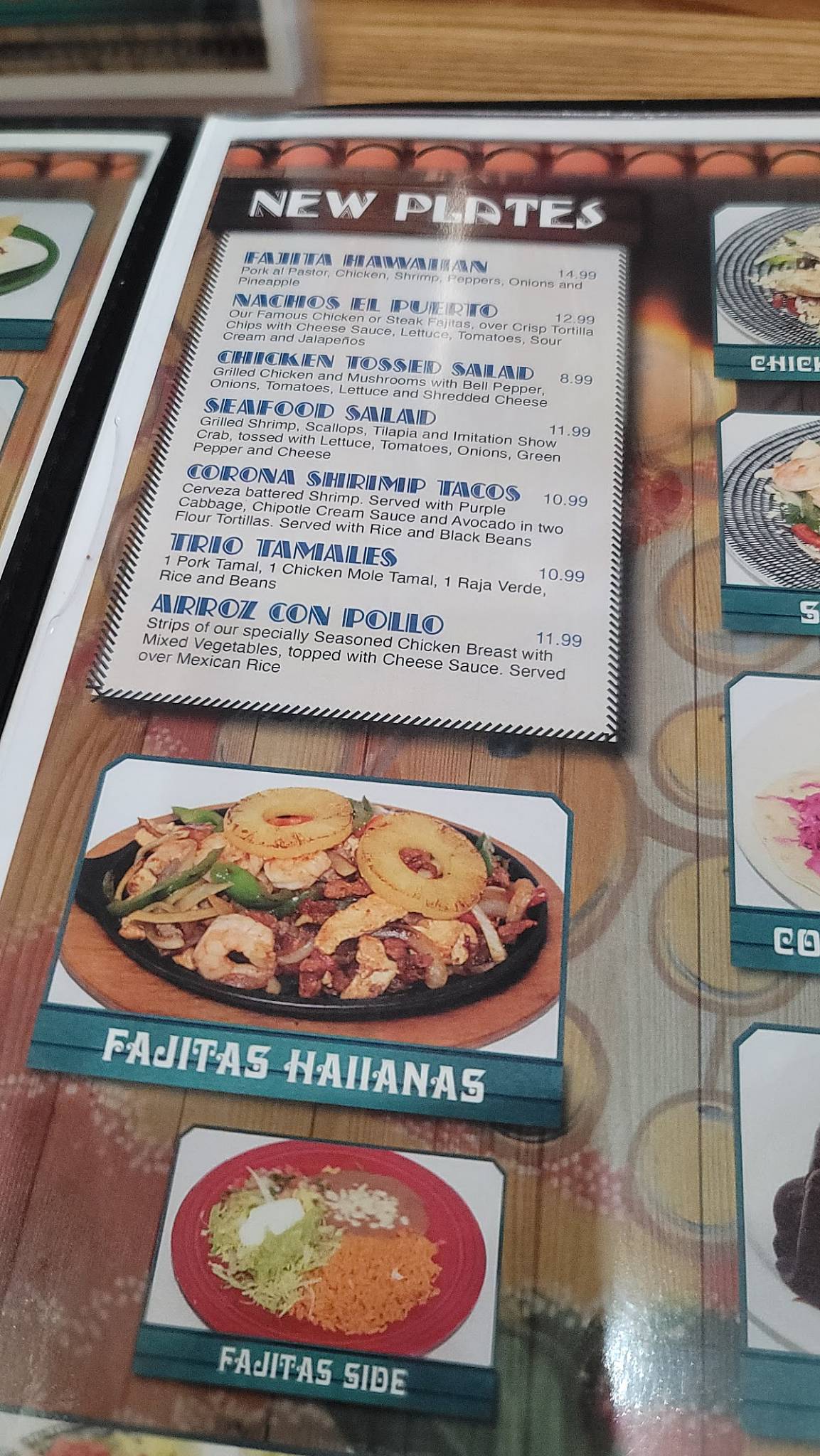 Menu at El Puerto Mexican Grill & Cantina restaurant, Clinton
