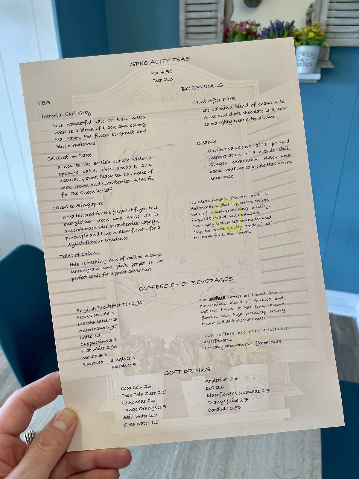 Menu at Enchanted Patisserie restaurant, Chester