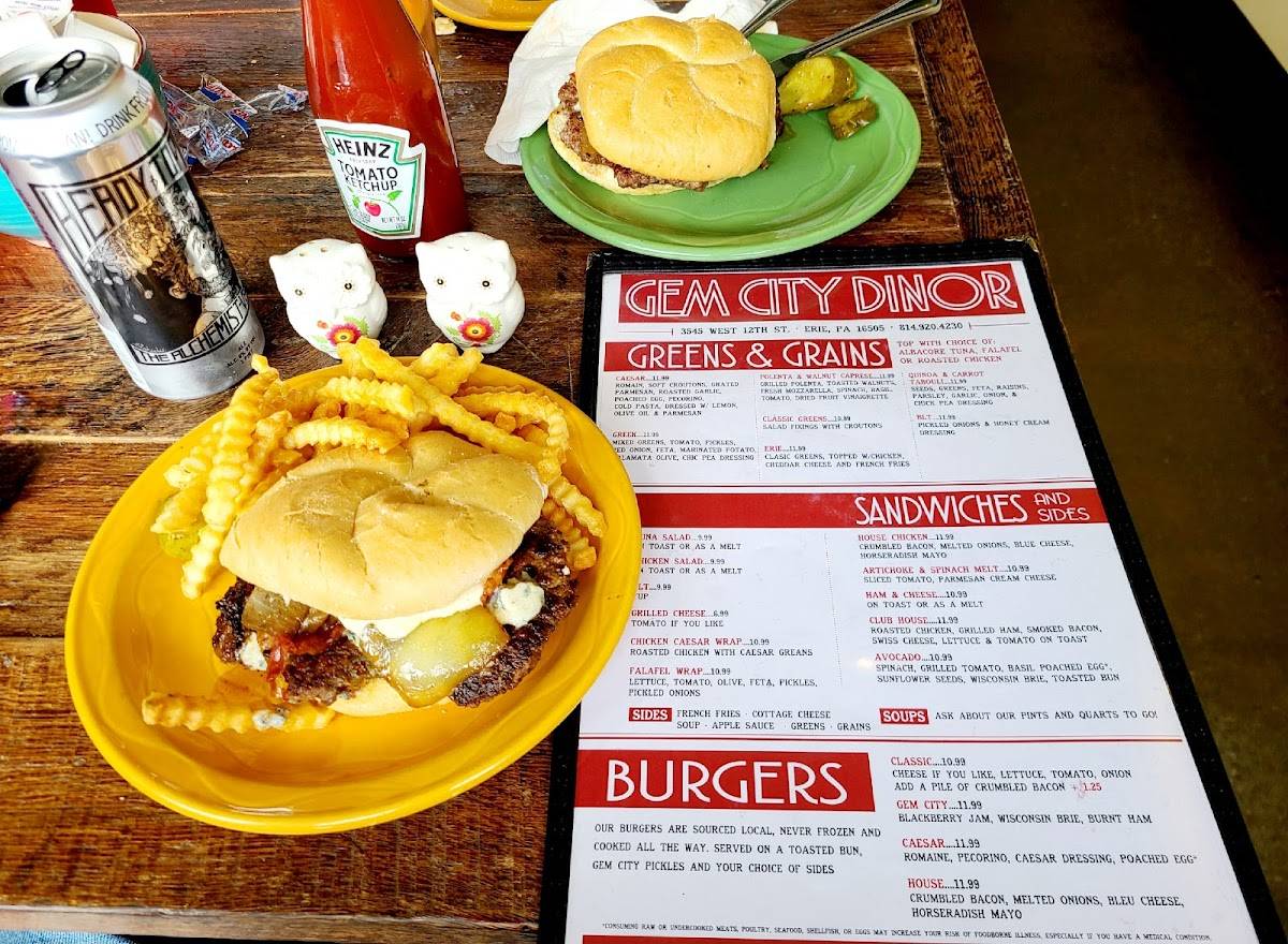 Menu at Gem City Dinor restaurant, Erie