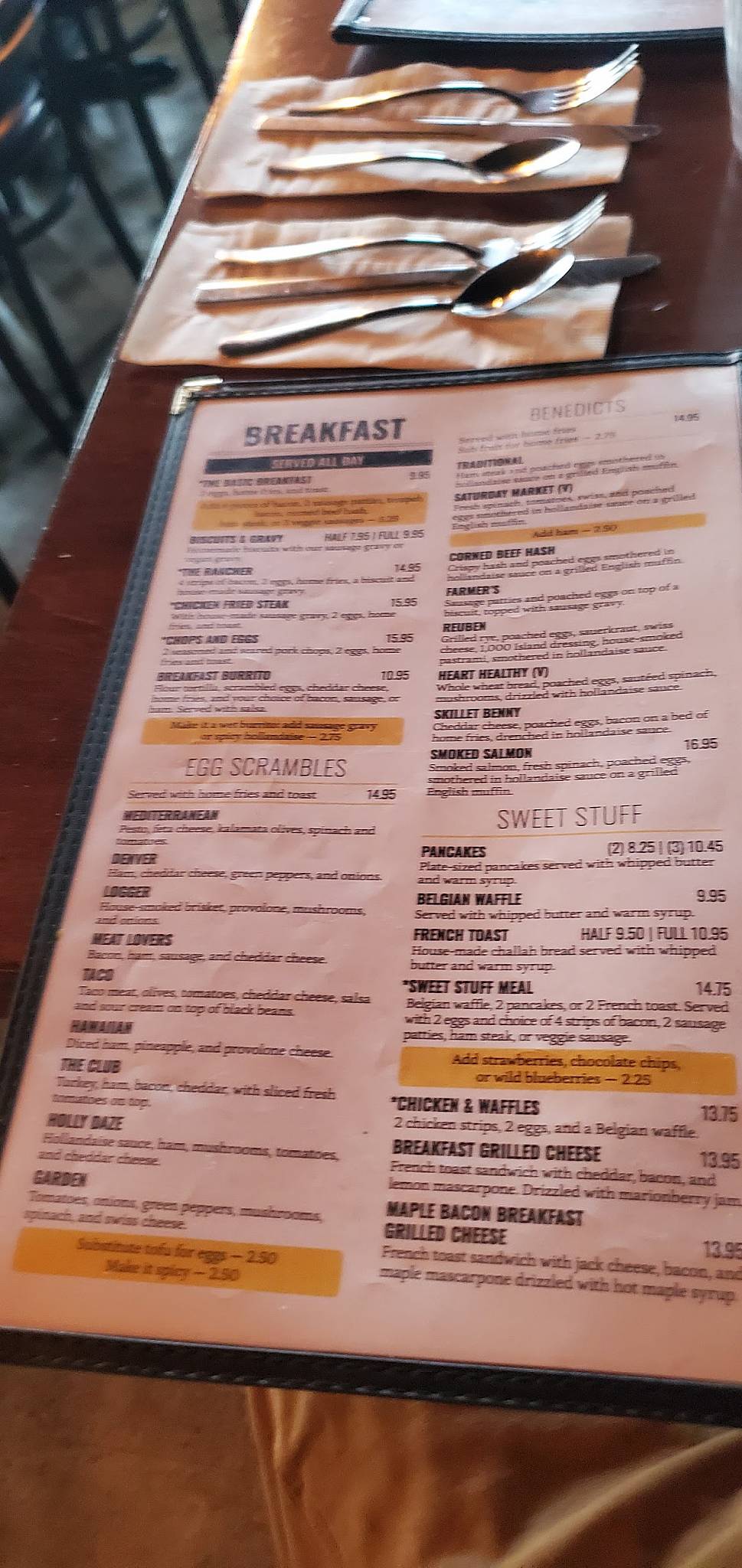 Menu at Mandy's Family Restaurant, Eugene