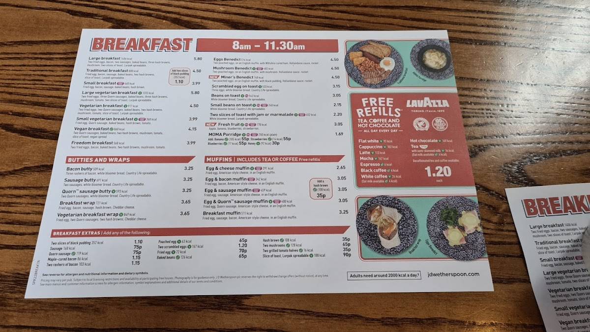 Menu at The Imperial - JD Wetherspoon pub & bar, Exeter