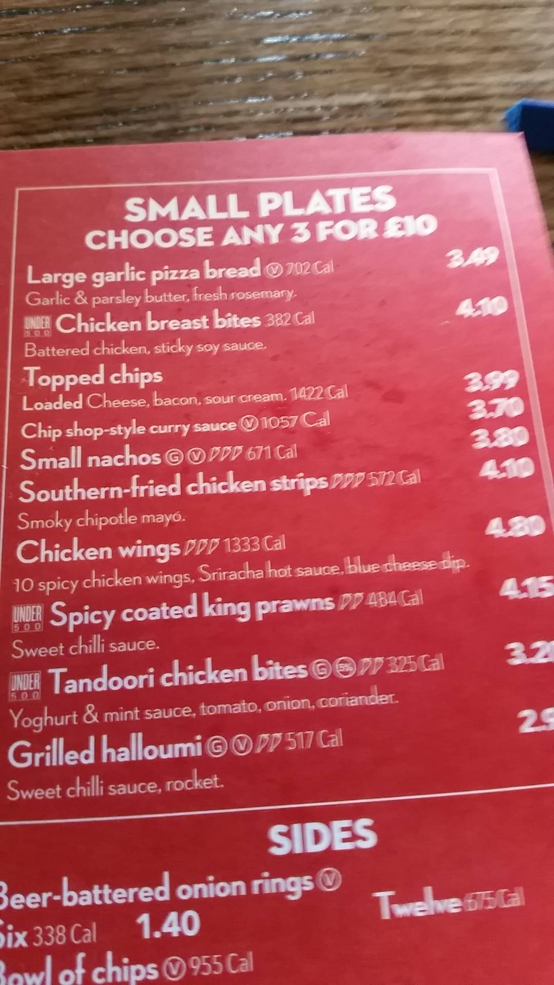 Menu at The Imperial - JD Wetherspoon pub & bar, Exeter