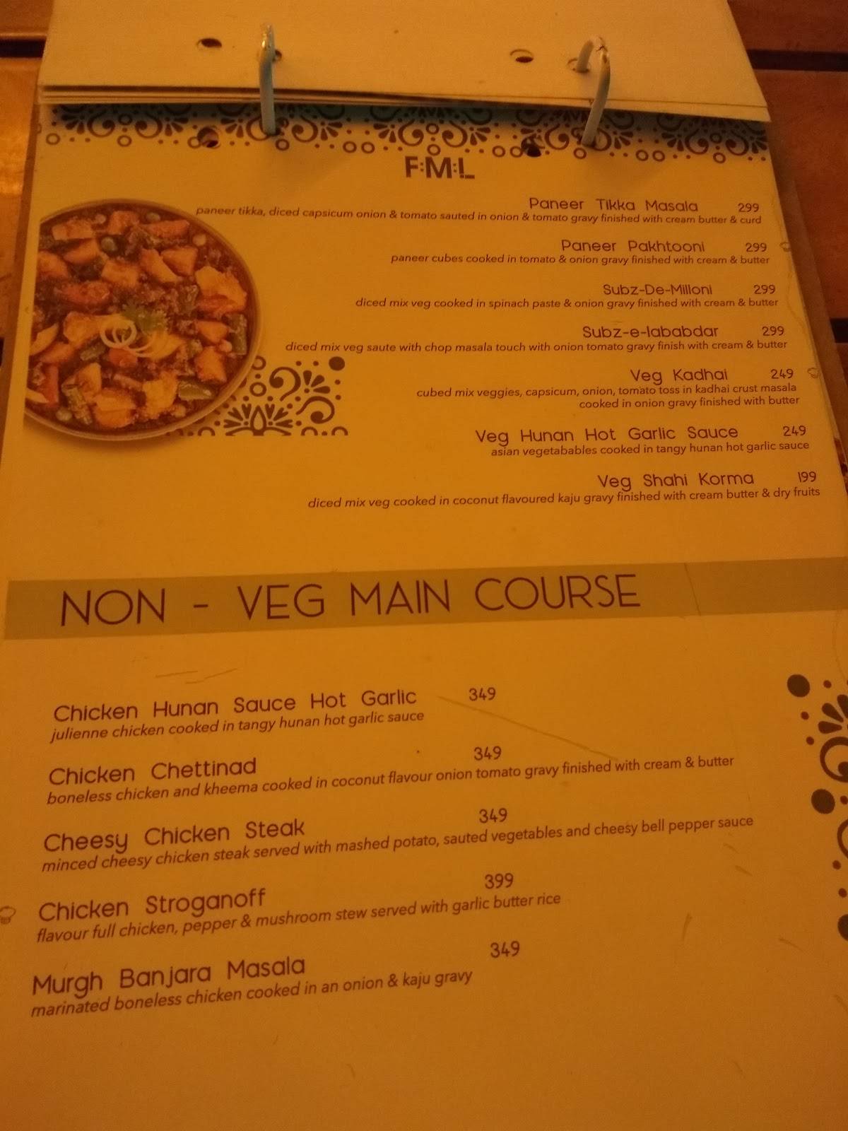 Menu at FML- Food Music Love (Kalyani Nagar), Pune, Rooftop