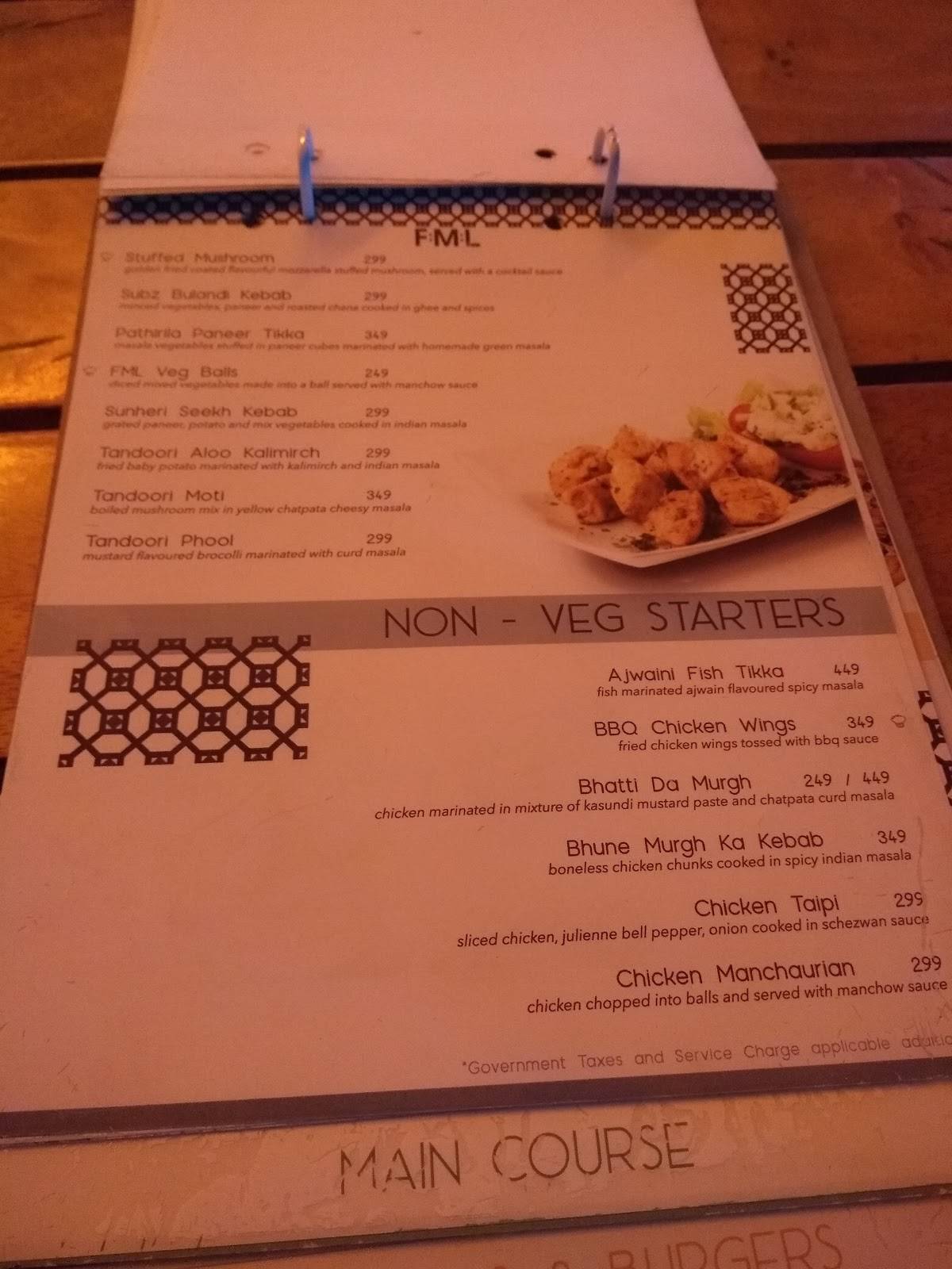 Menu at FML- Food Music Love (Kalyani Nagar), Pune, Rooftop