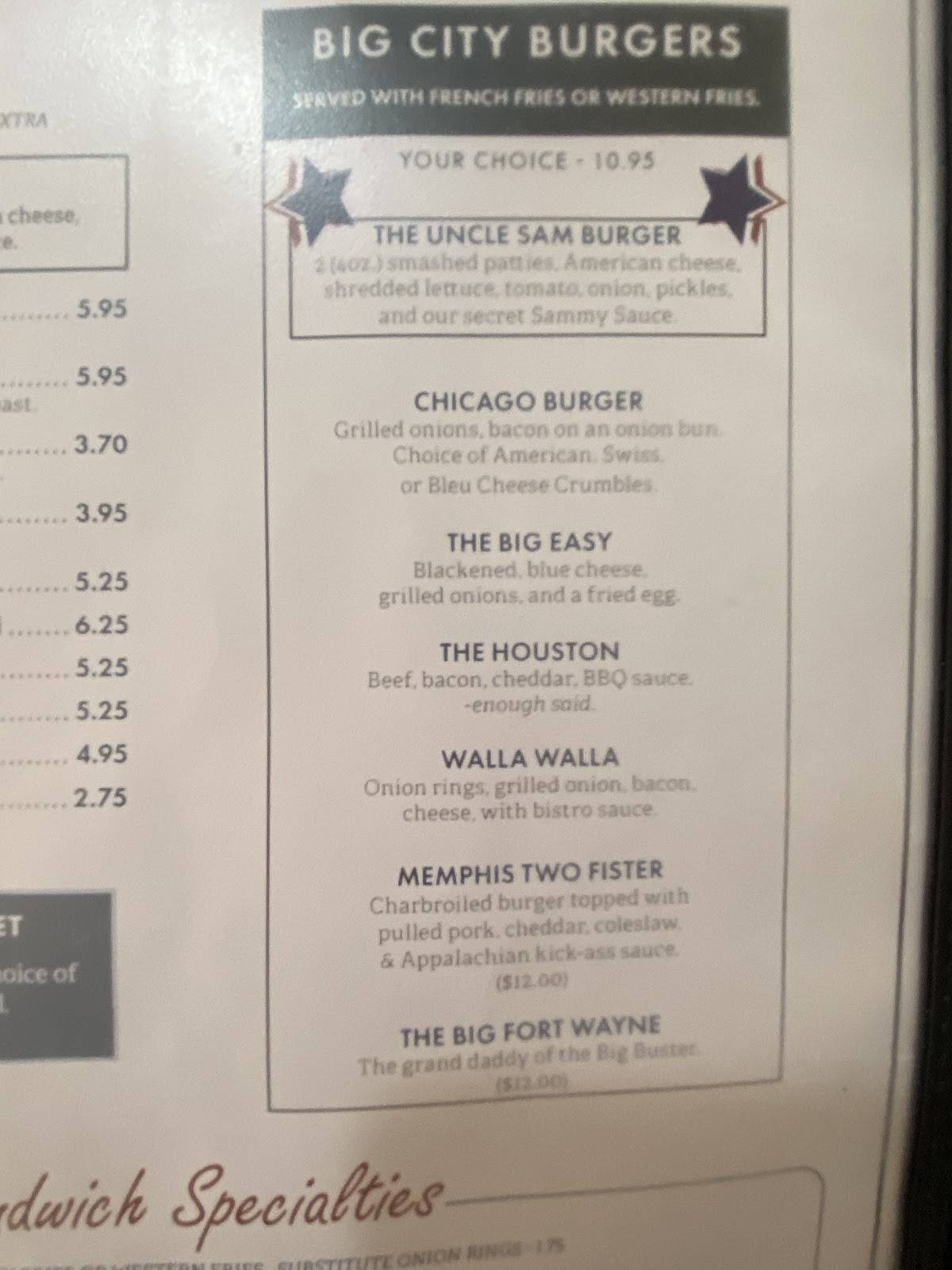 Menu at Don Hall's Hollywood Drive-In restaurant, Fort Wayne