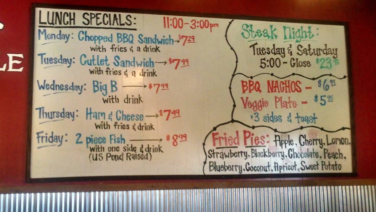 Menu at Fat Boys BBQ, Caddo Valley