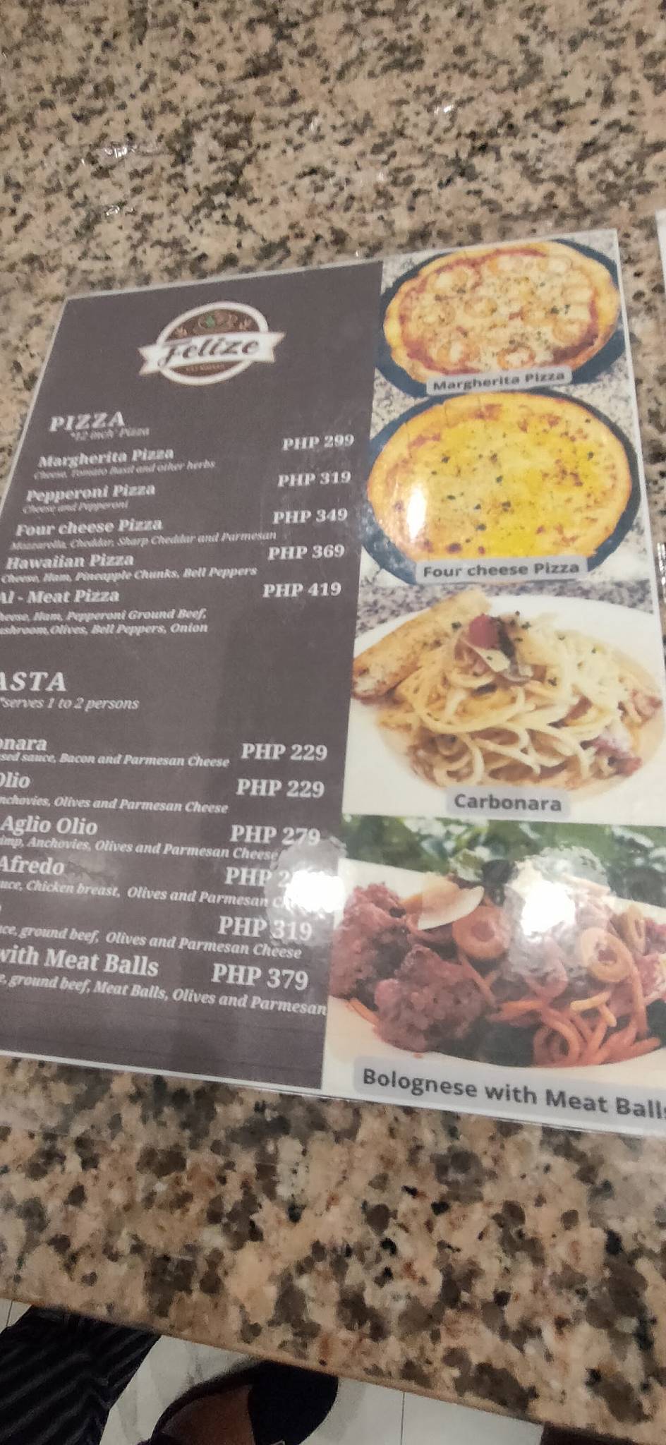 Menu at Felize Cafe - Imus, Cavite, Imus