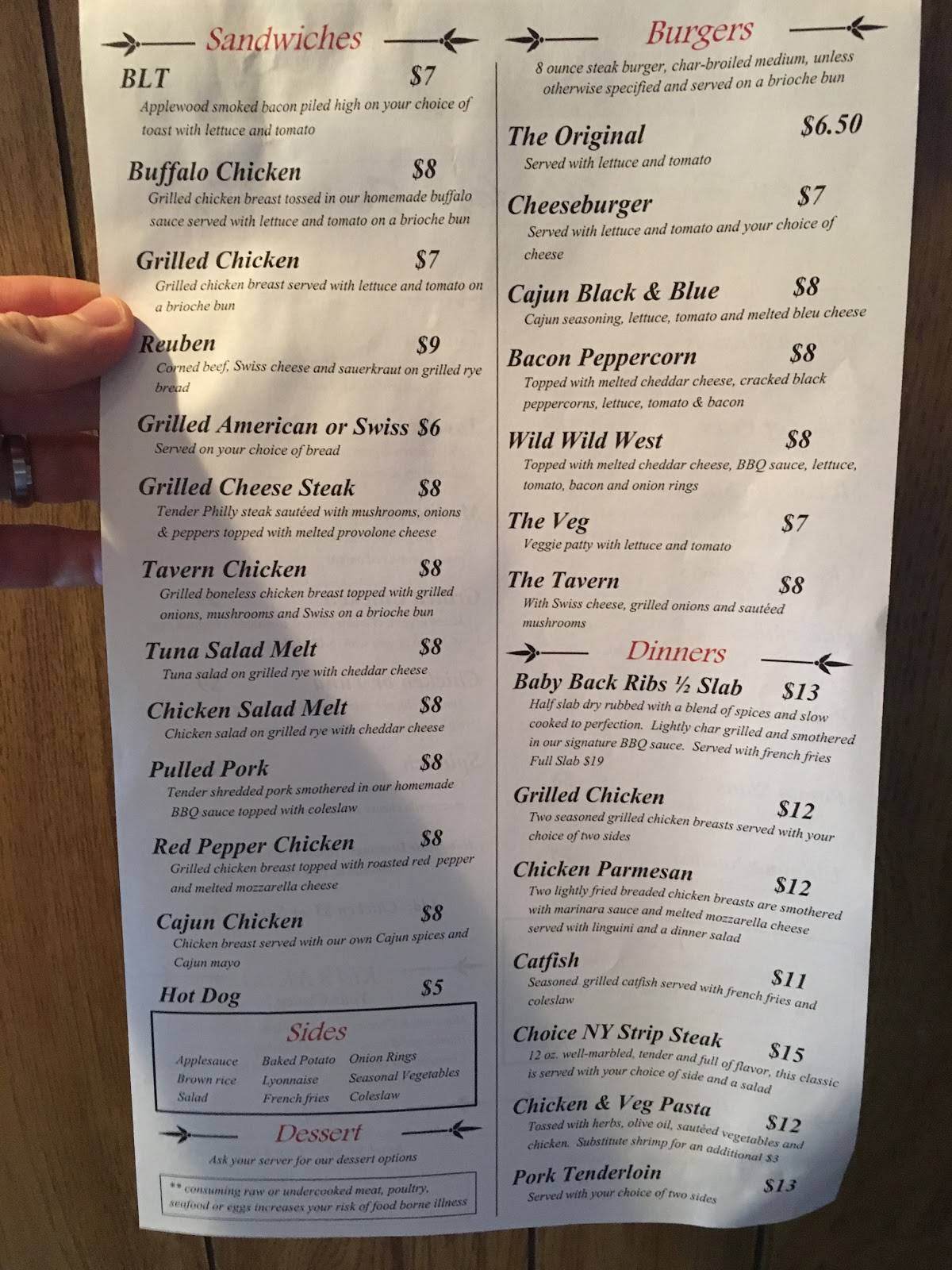 Menu at Fisher's American Tavern pub & bar, Solon