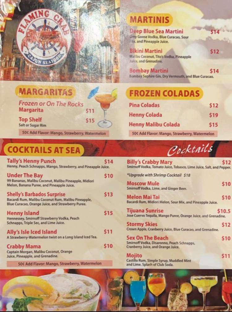 Menu at Flaming Crab Wilkes-Barre, Wilkes-Barre Township