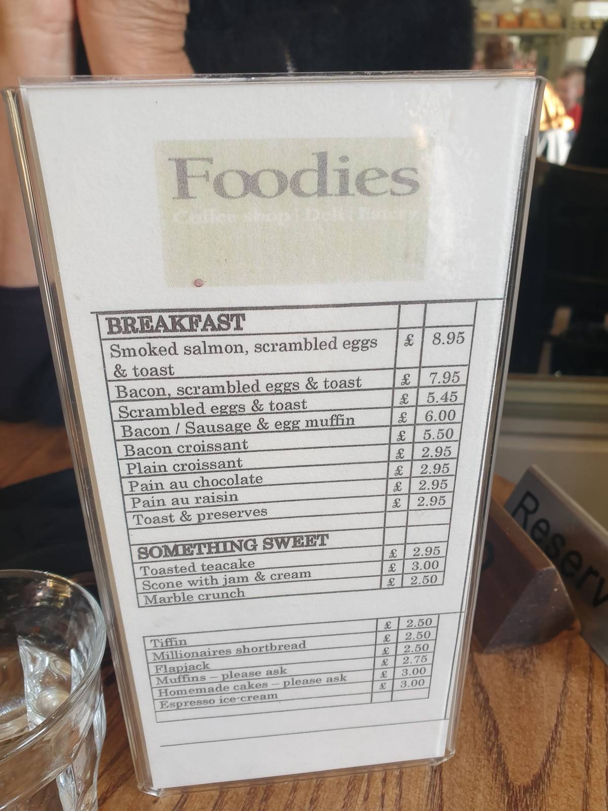 Menu at Foodies Coffee Shop, Deli & Eatery cafe, Deddington