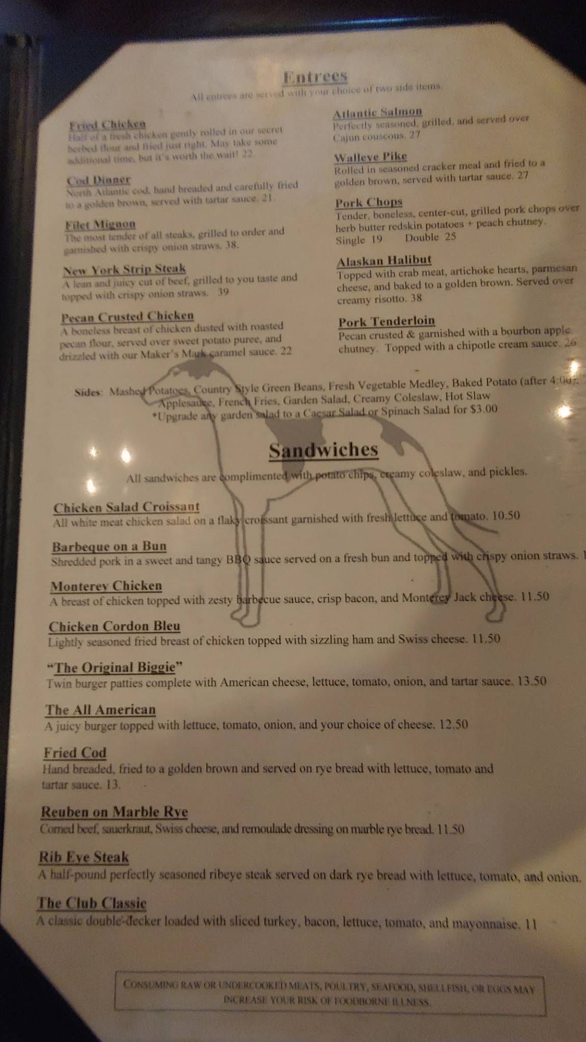 Menu at Greyhound Tavern pub & bar, Fort Mitchell