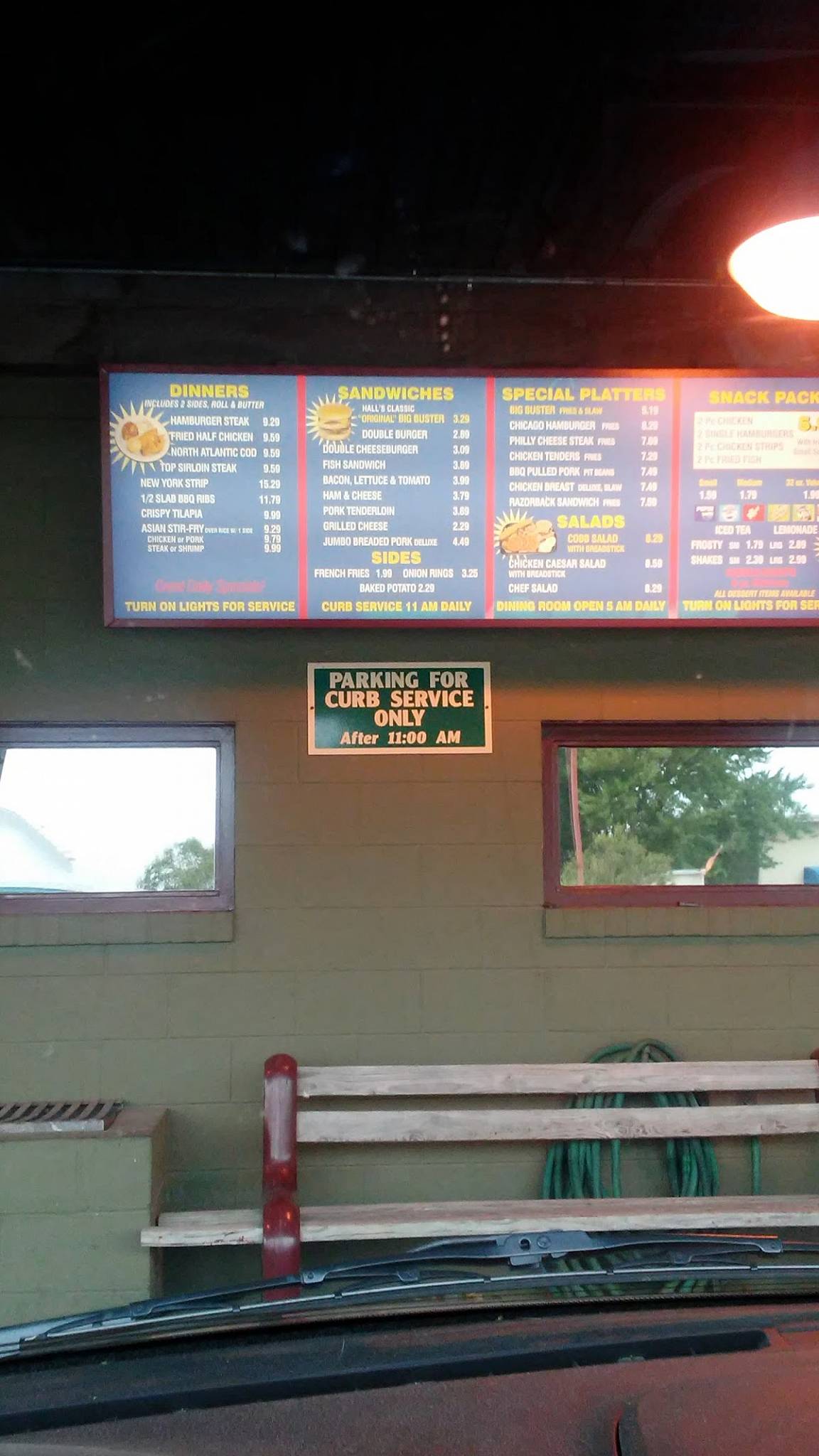 Menu at Don Hall's Hollywood Drive-In restaurant, Fort Wayne