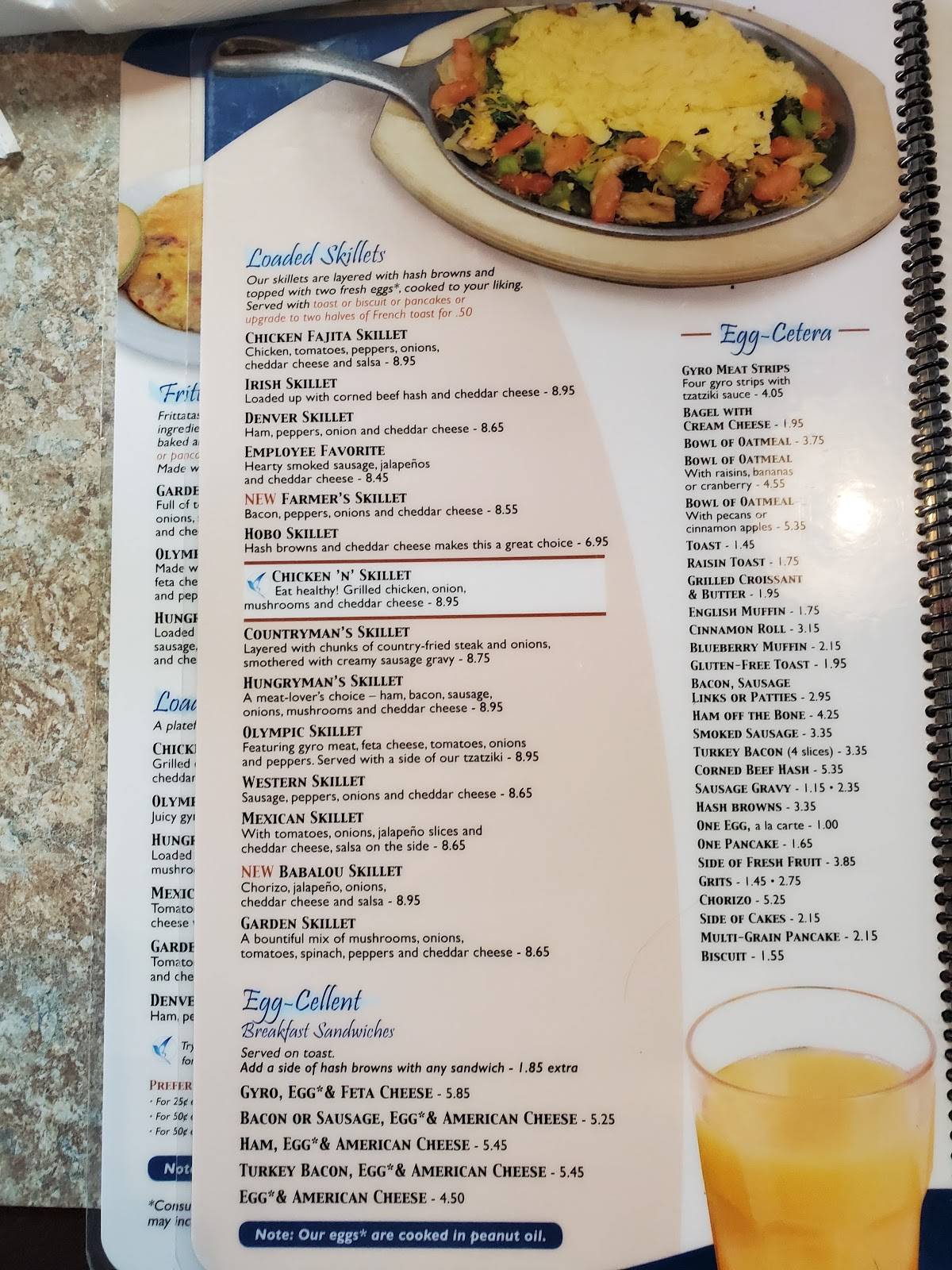 Menu at The Bluebird Restaurant, Fort Wayne