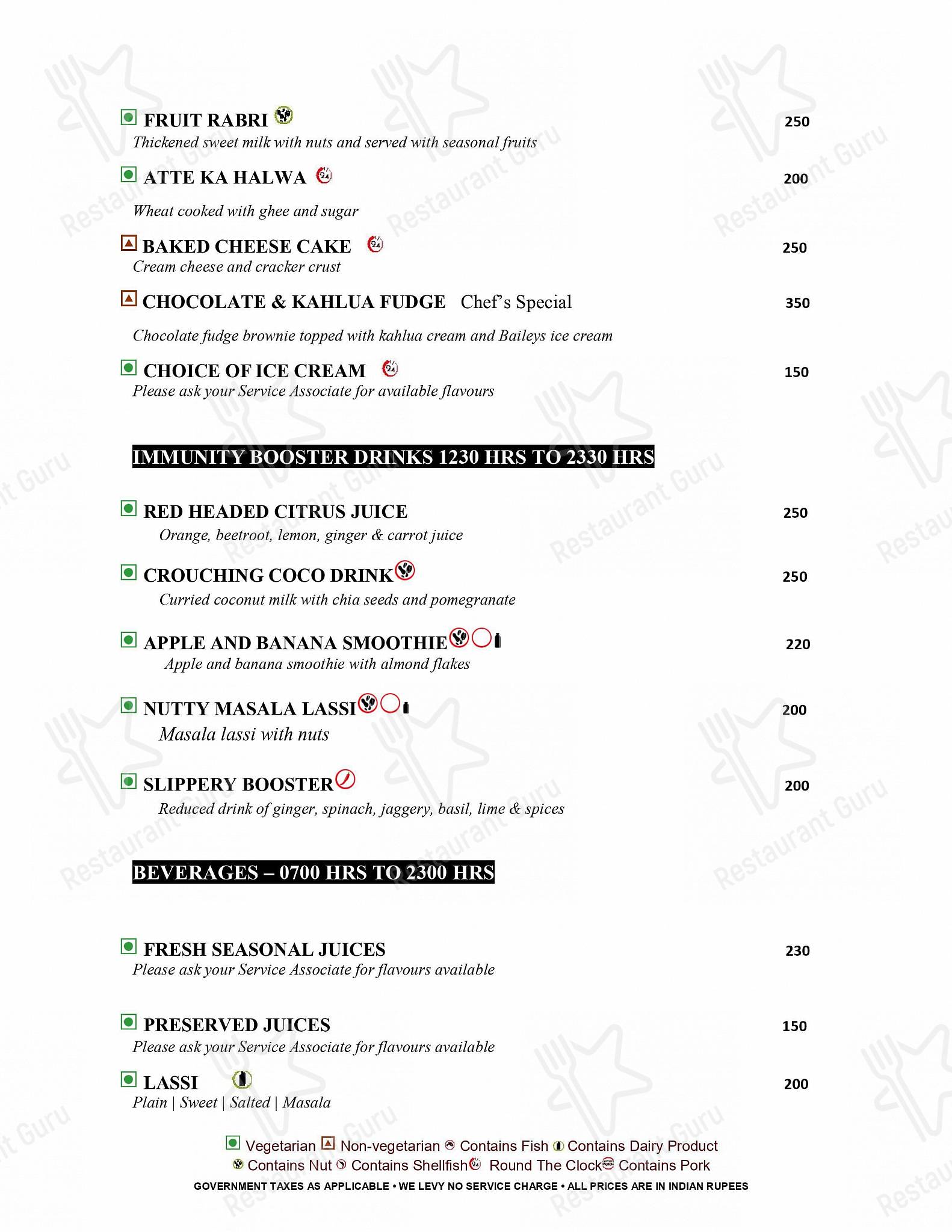 Menu at Orchid Restaurant, Panaji