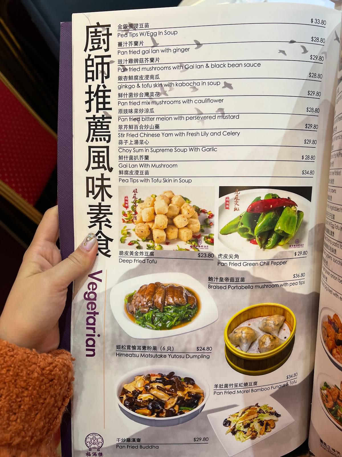 Menu at Fortune Terrace Chinese Cuisine restaurant, Richmond