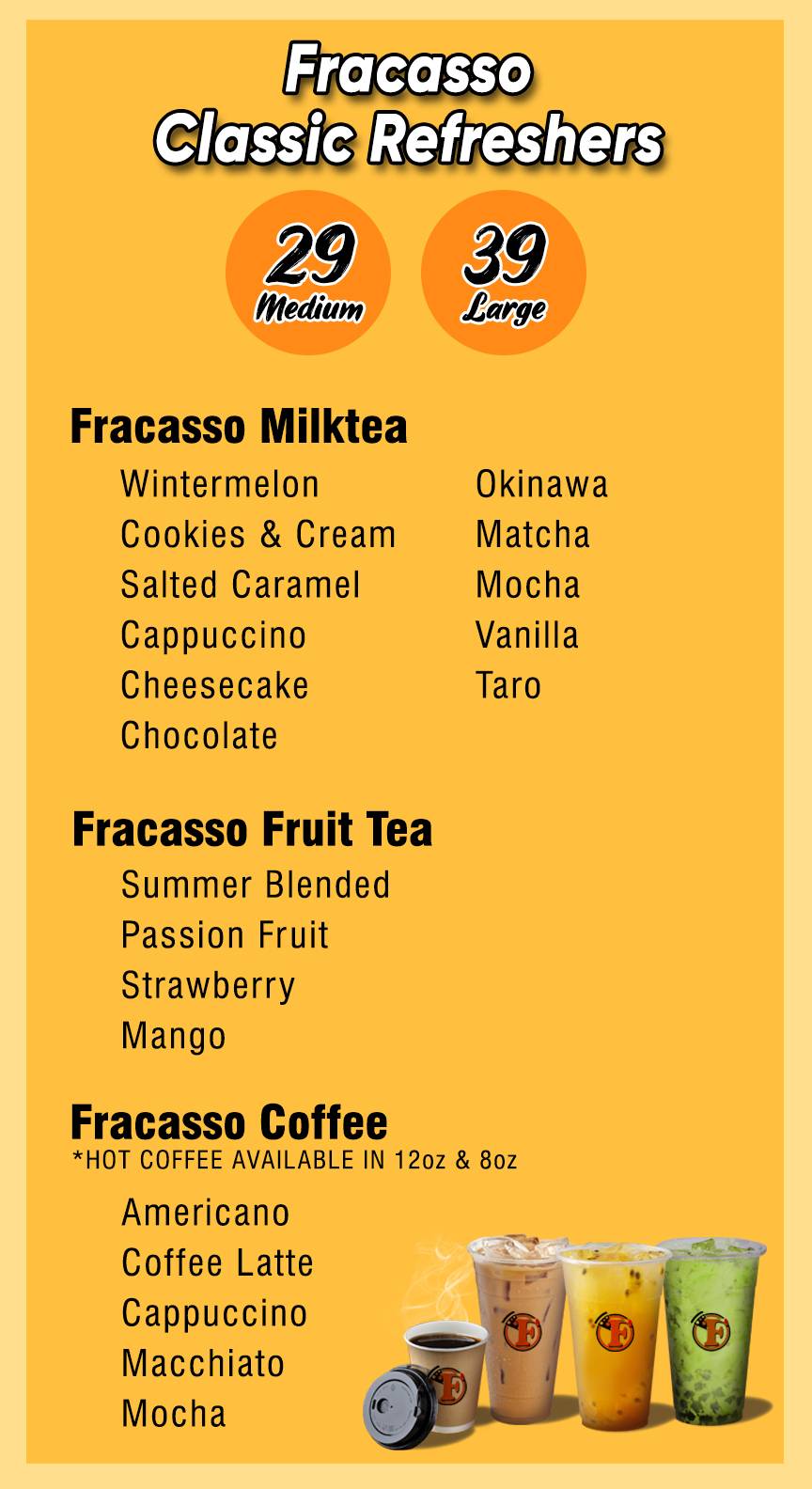 Menu at Fracasso Lagro pizzeria, Quezon City