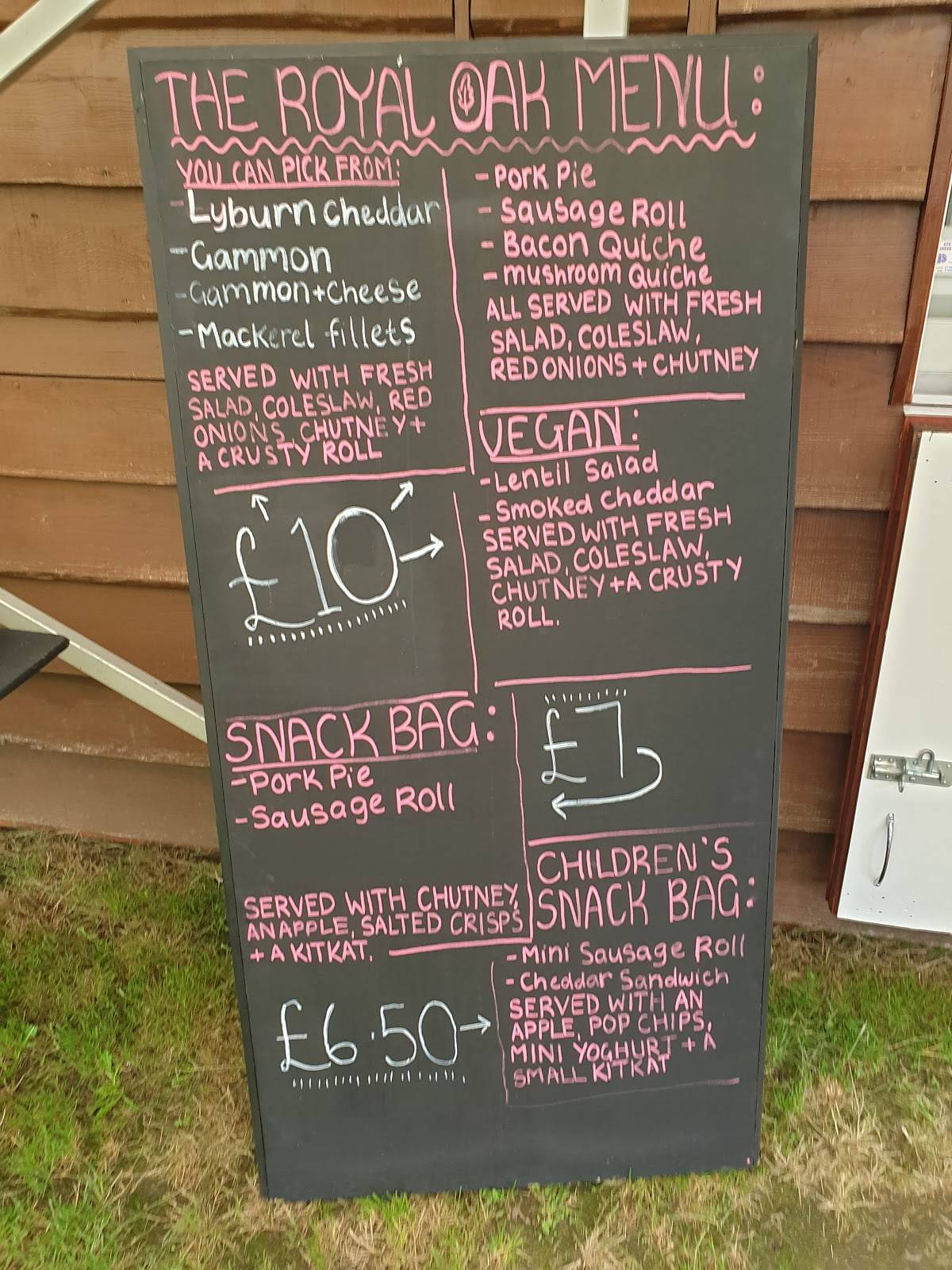 Menu at The Royal Oak pub & bar, Fritham