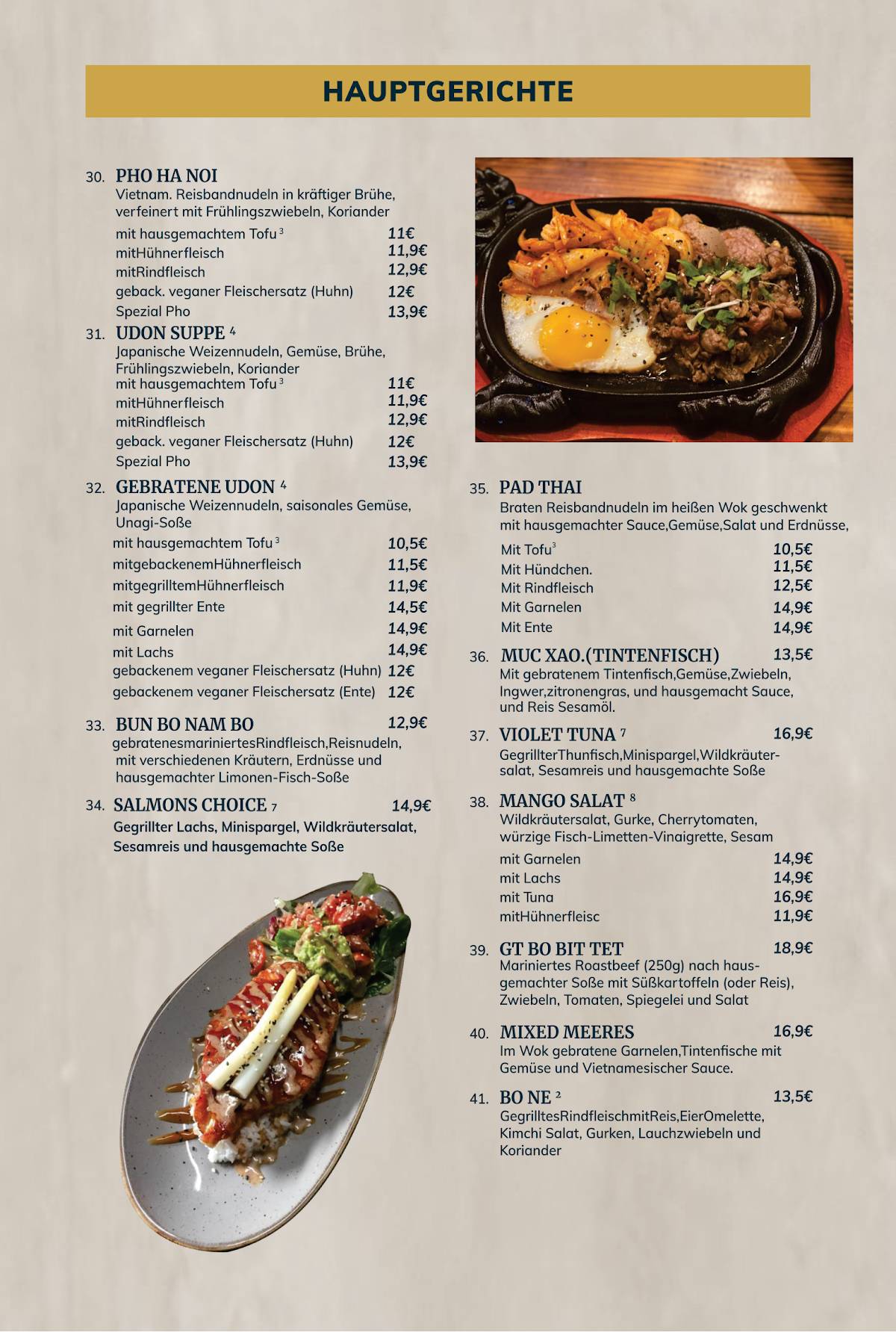 Speisekarte von GT Asian Cuisine restaurant, Wesel