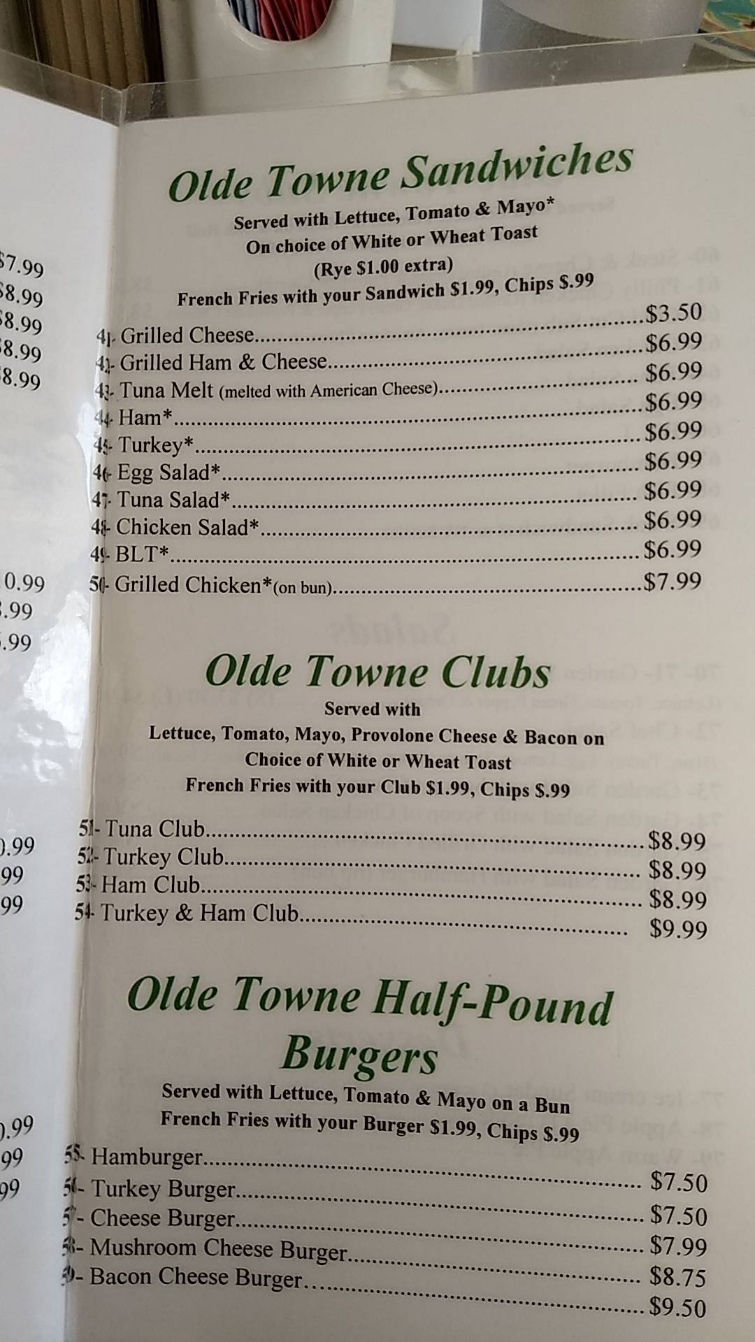 Menu at OTC Bar & Grille, Gaithersburg