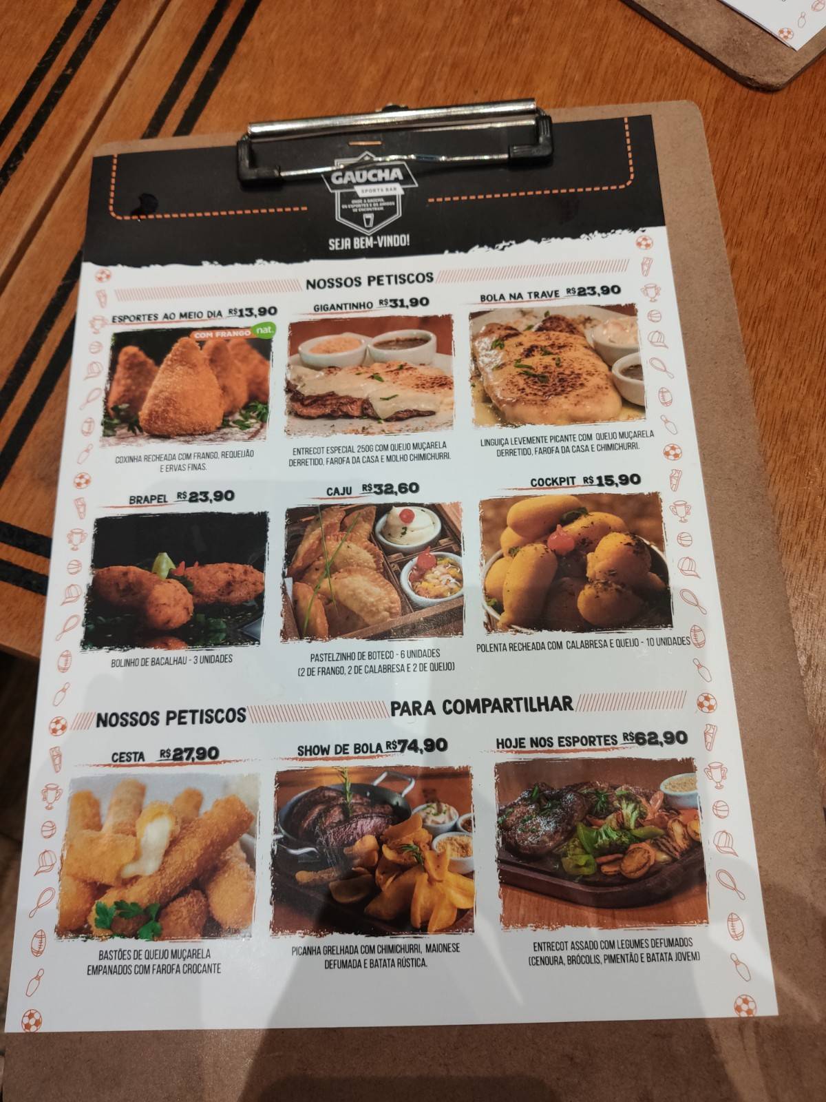 Menu em Gaúcha Sports Bar, Porto Alegre