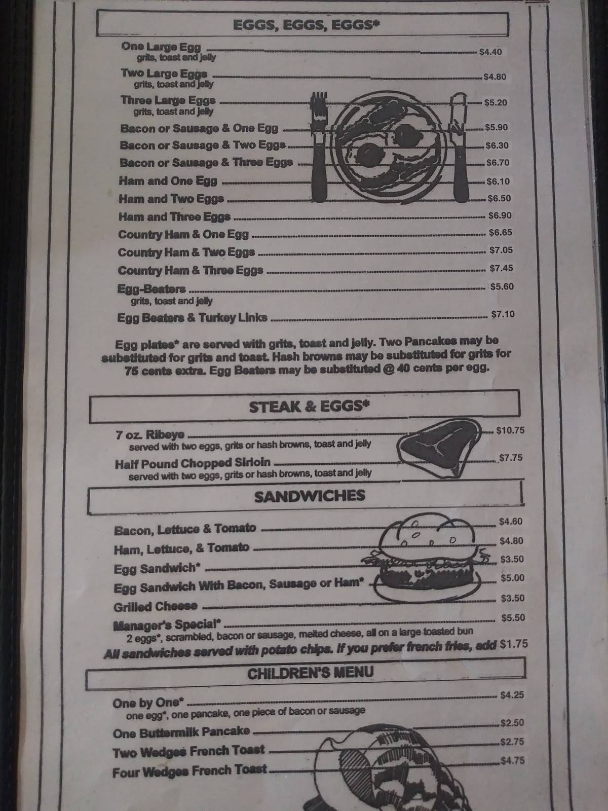 Menu at Golden Griddle Pancake House restaurant, North Myrtle Beach