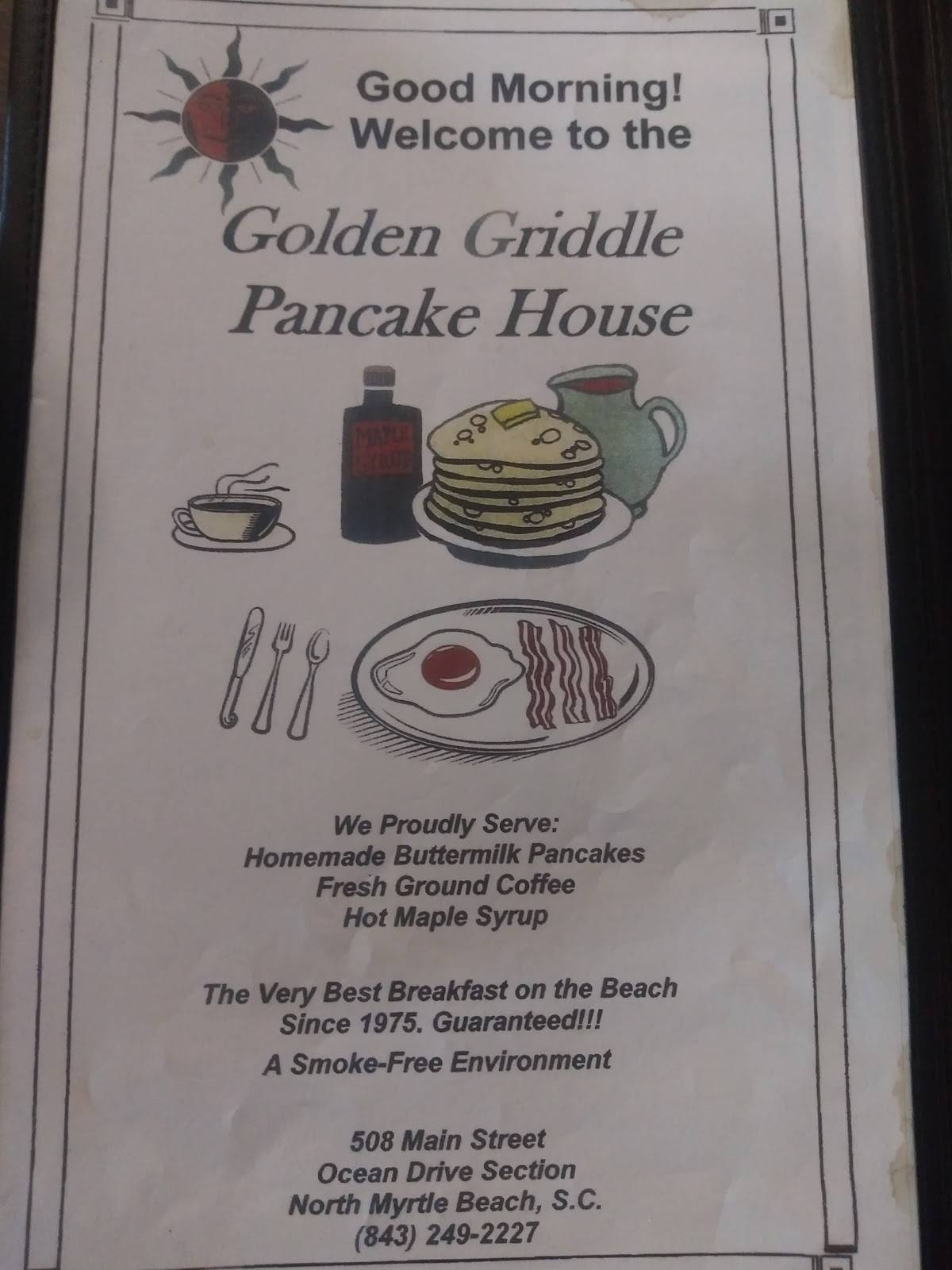 Menu at Golden Griddle Pancake House restaurant, North Myrtle Beach
