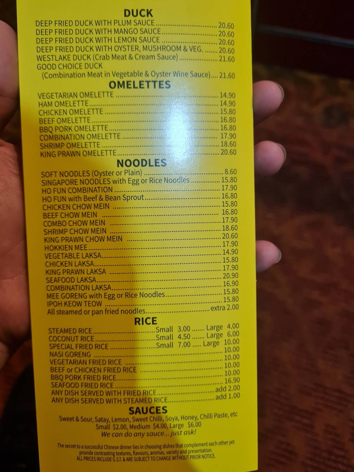 Menu at Good Choice Chinese Restaurant, Helensvale