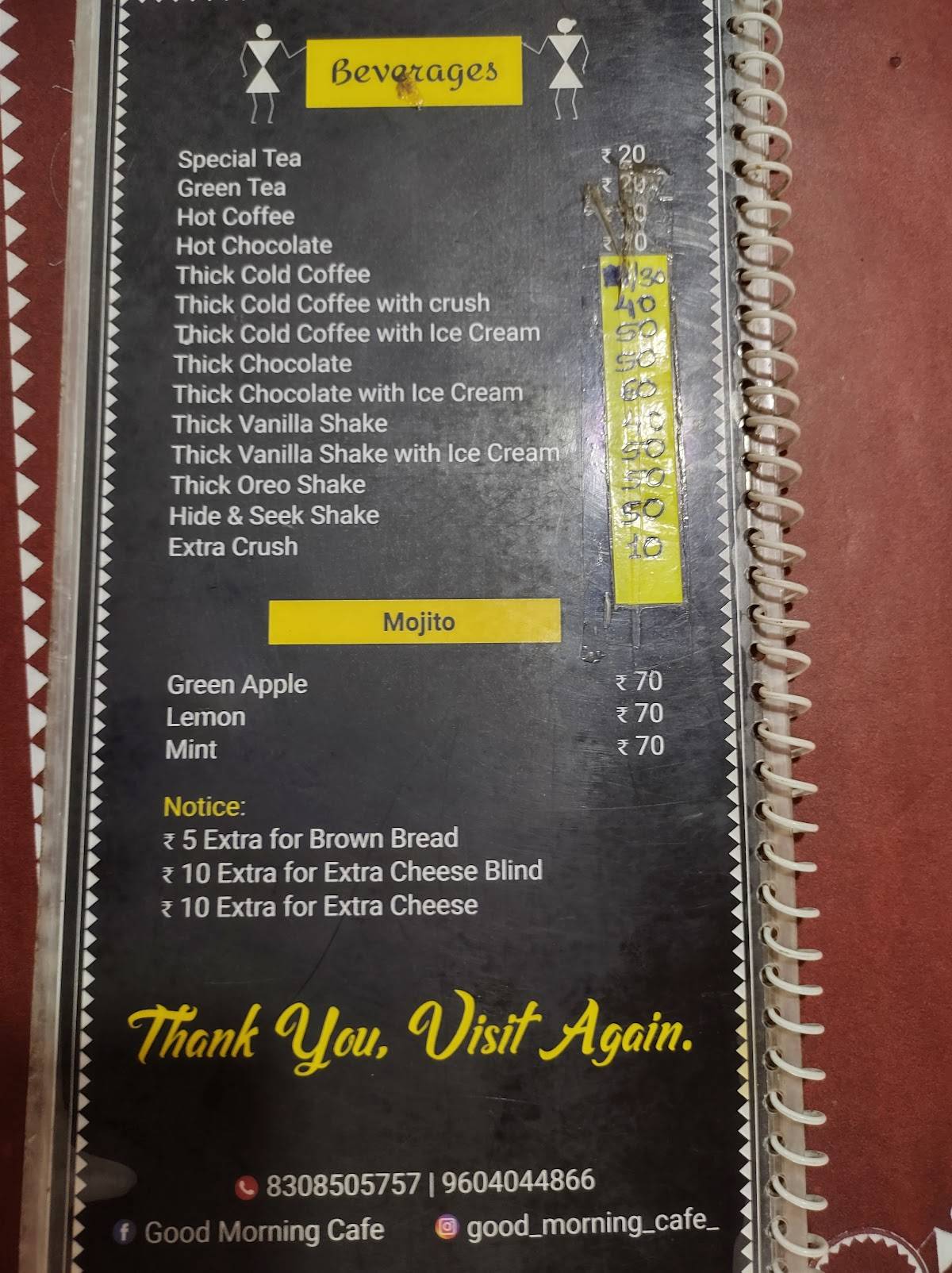 Menu at Good morning cafe, Pune