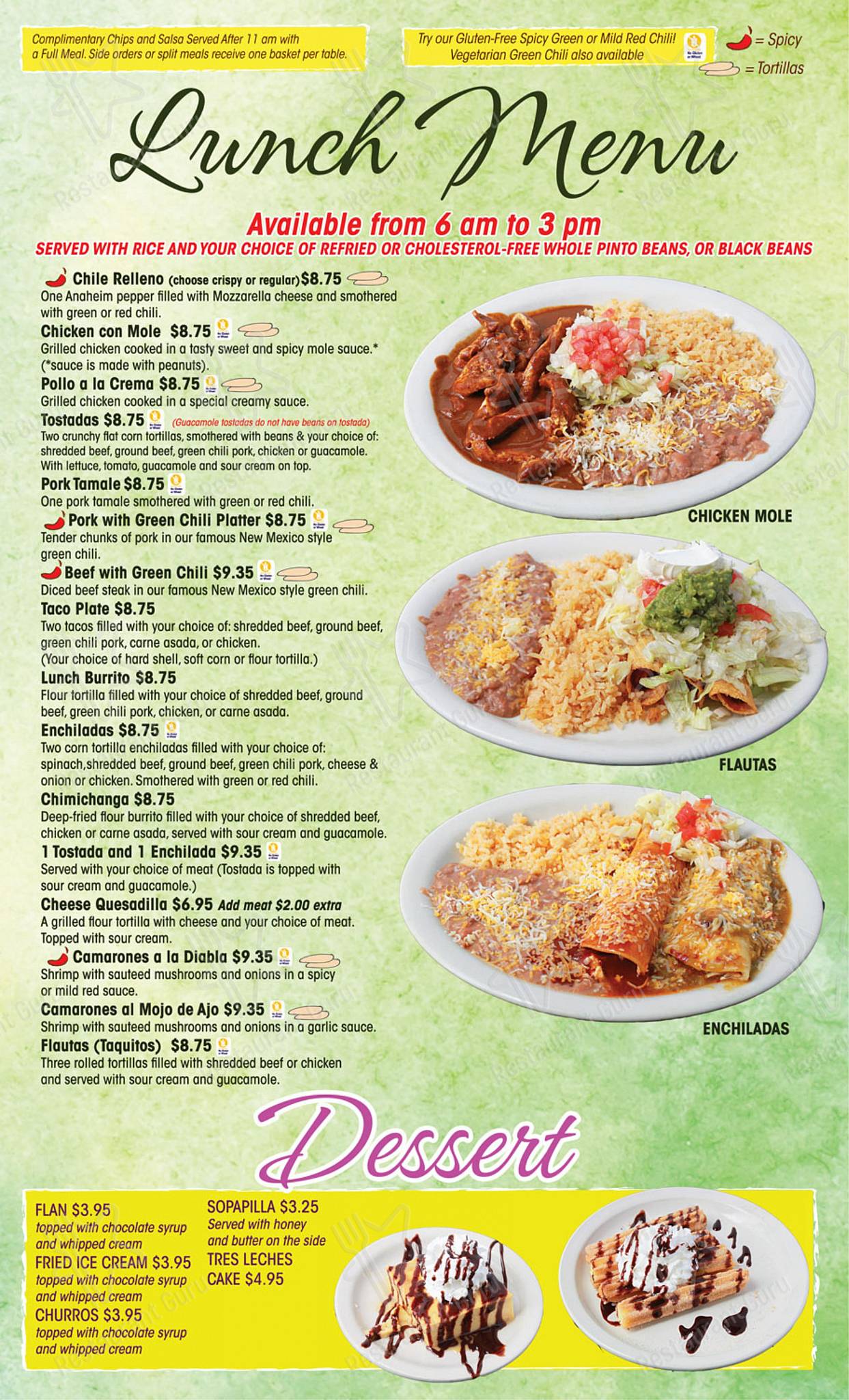 Menu at Las Marias restaurant, Grand Junction, 118 S 7th St